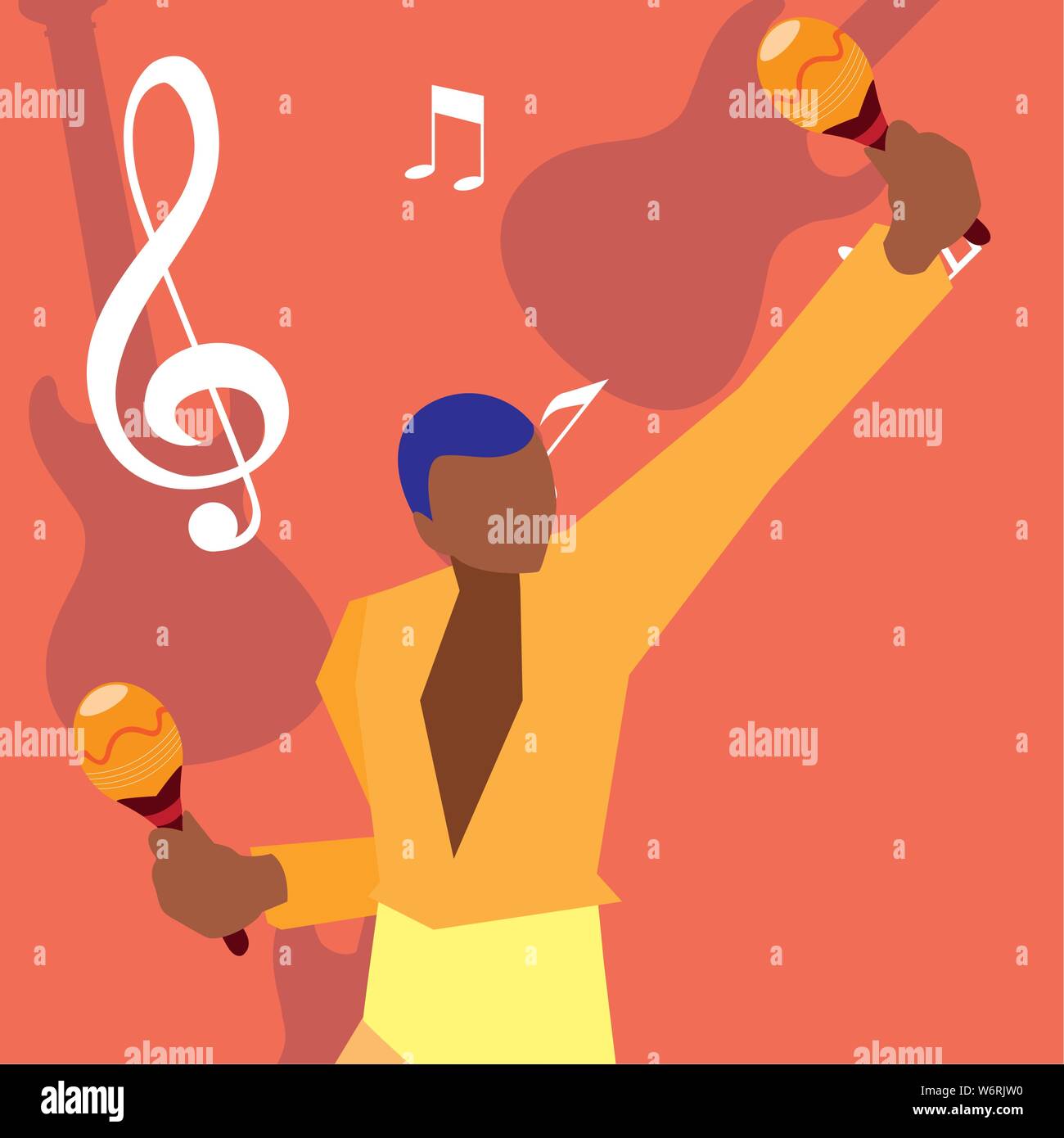 musician man maracas playing music design vector illustration Stock ...