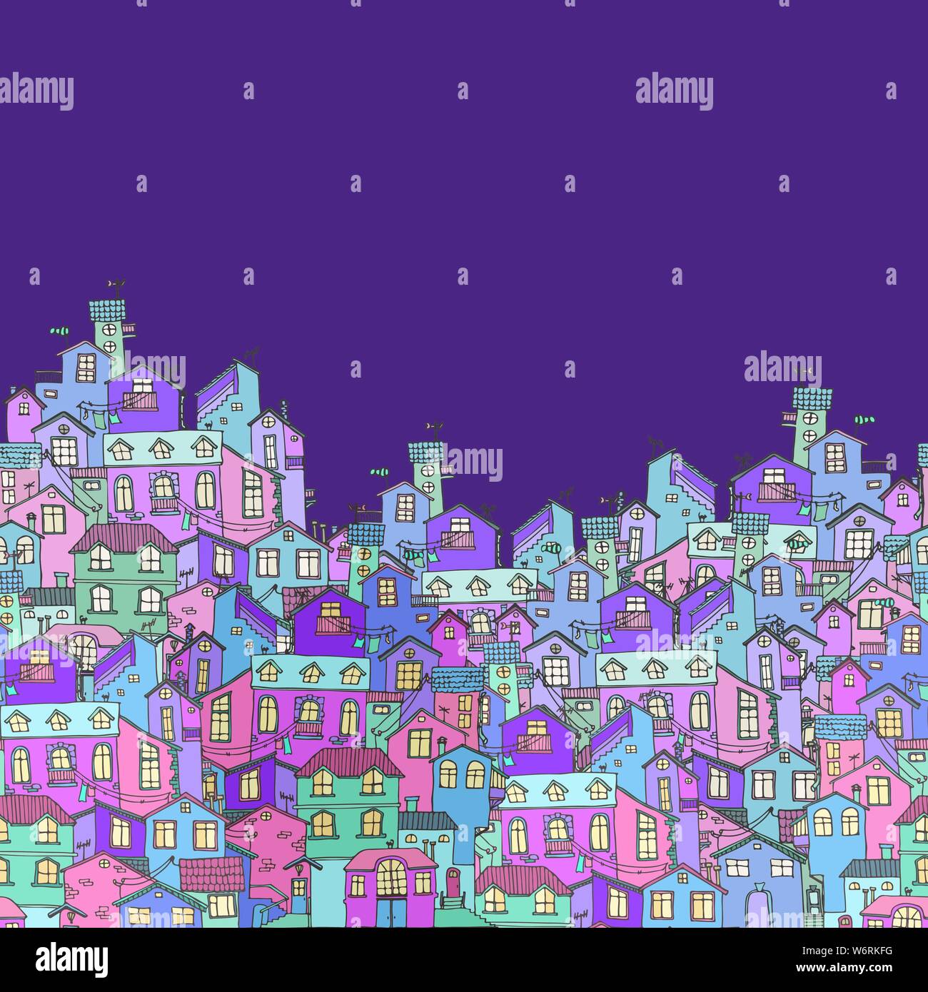 Hand drawn doodle town Stock Vector Images - Alamy