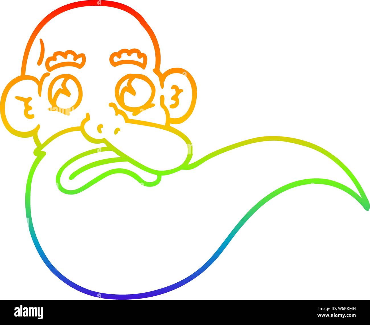 rainbow gradient line drawing of a cartoon grumpy old man Stock Vector ...