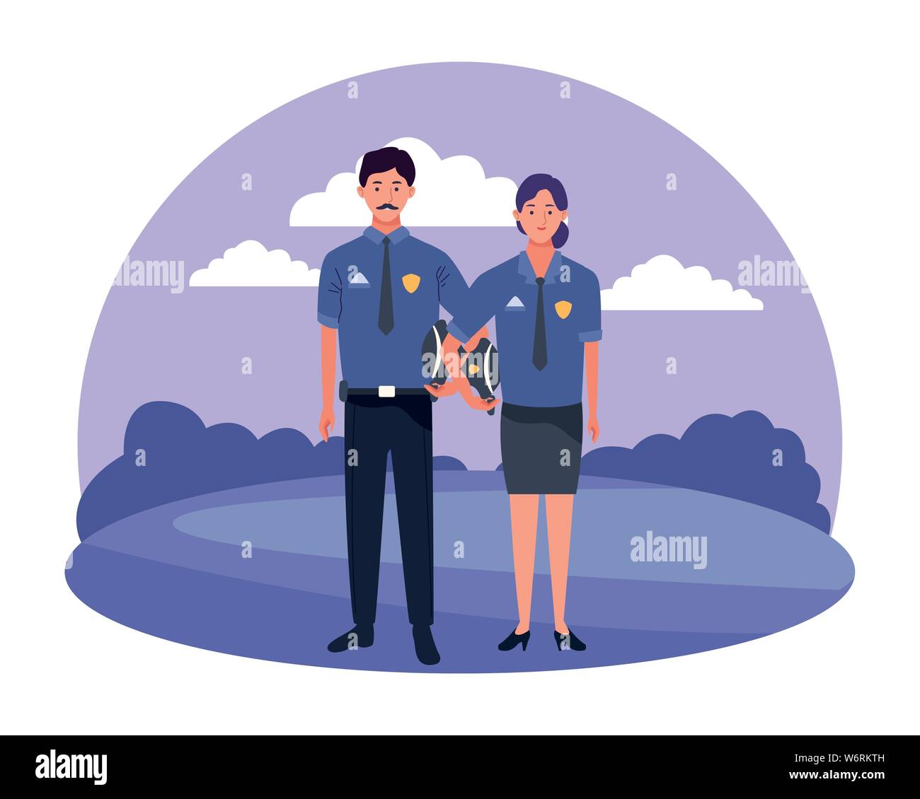 Professionals workers couple smiling cartoons Stock Vector Image & Art ...