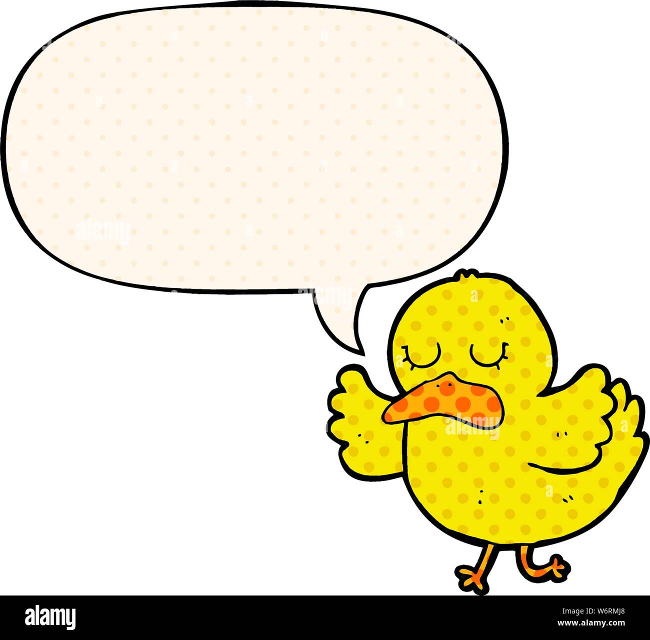 cartoon duck with speech bubble in comic book style Stock Vector Image ...