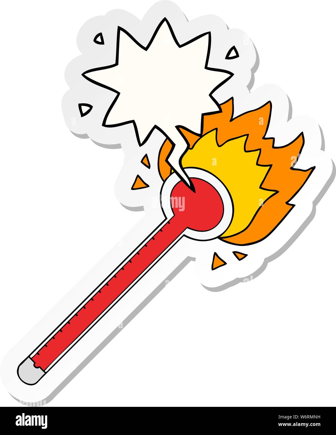 cartoon thermometer with speech bubble sticker Stock Vector Image & Art ...
