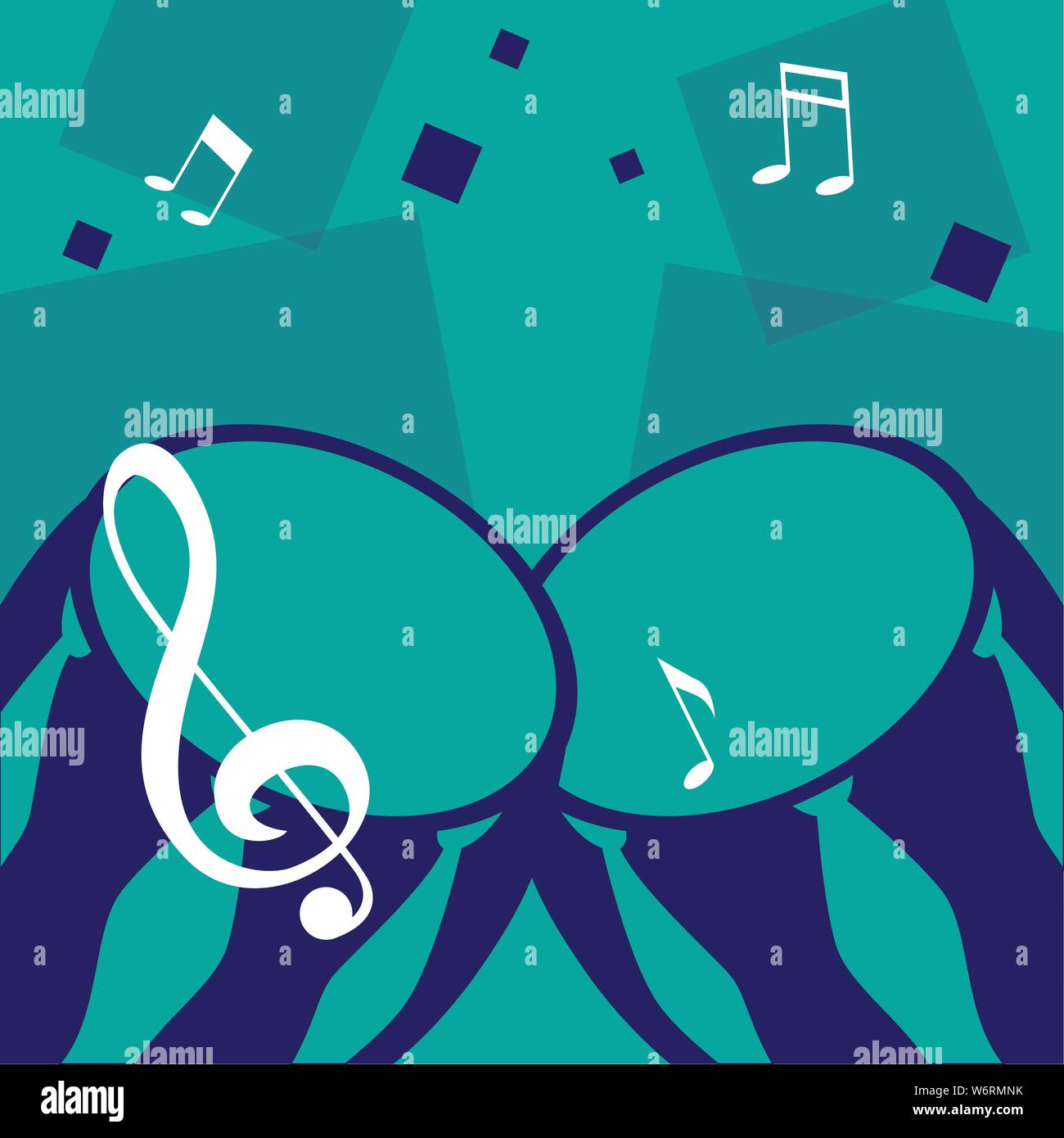 drum percussion musical on white background vector illustration Stock ...