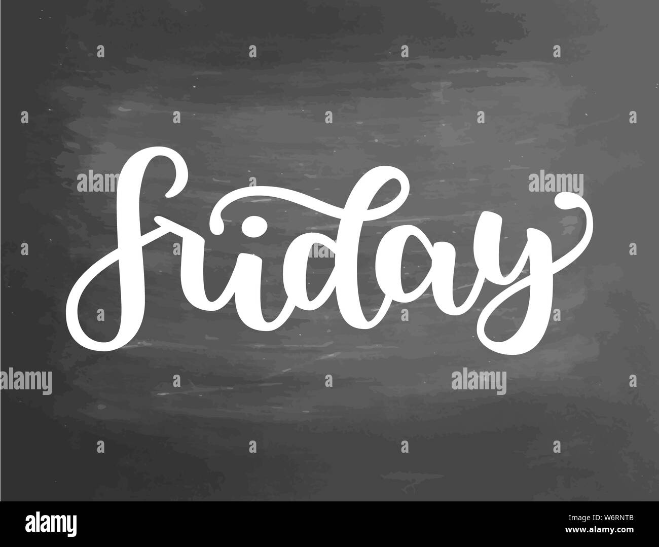 Friday. Handwriting font by calligraphy. illustration on blackboard ...