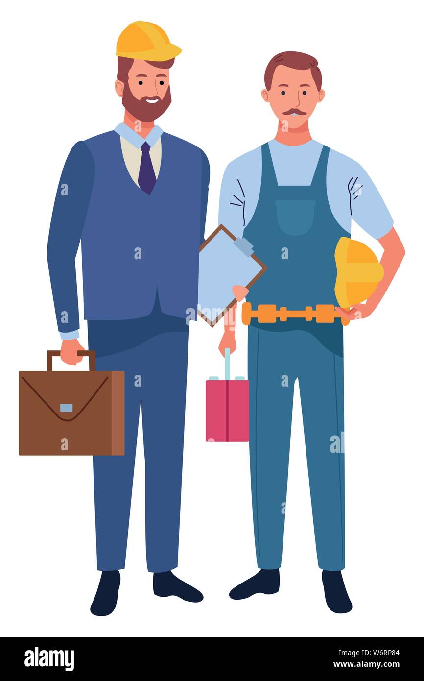 Professionals workers couple smiling cartoons Stock Vector Image & Art ...