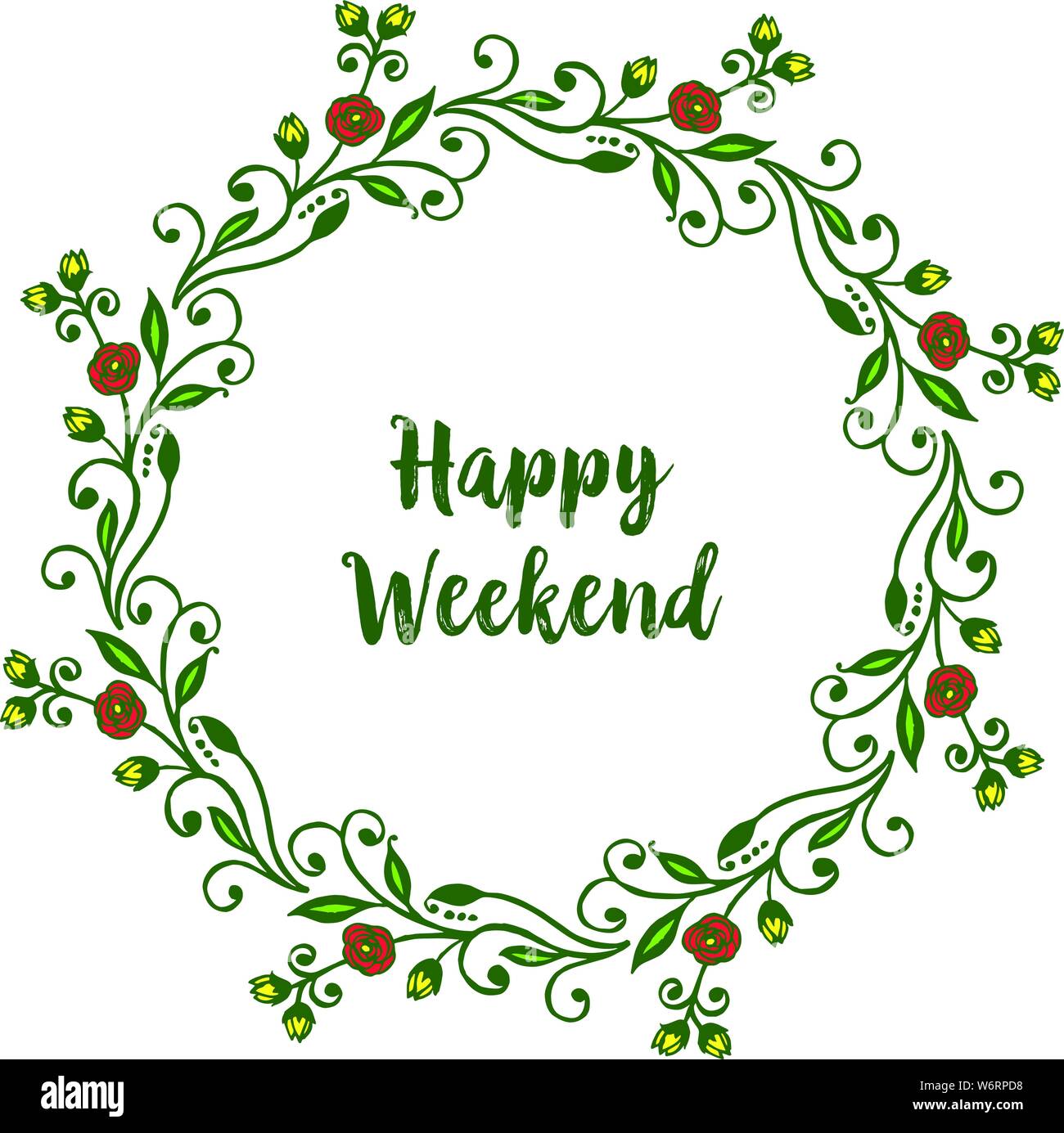 Invitation card and greeting card, happy weekend, with various style of ...