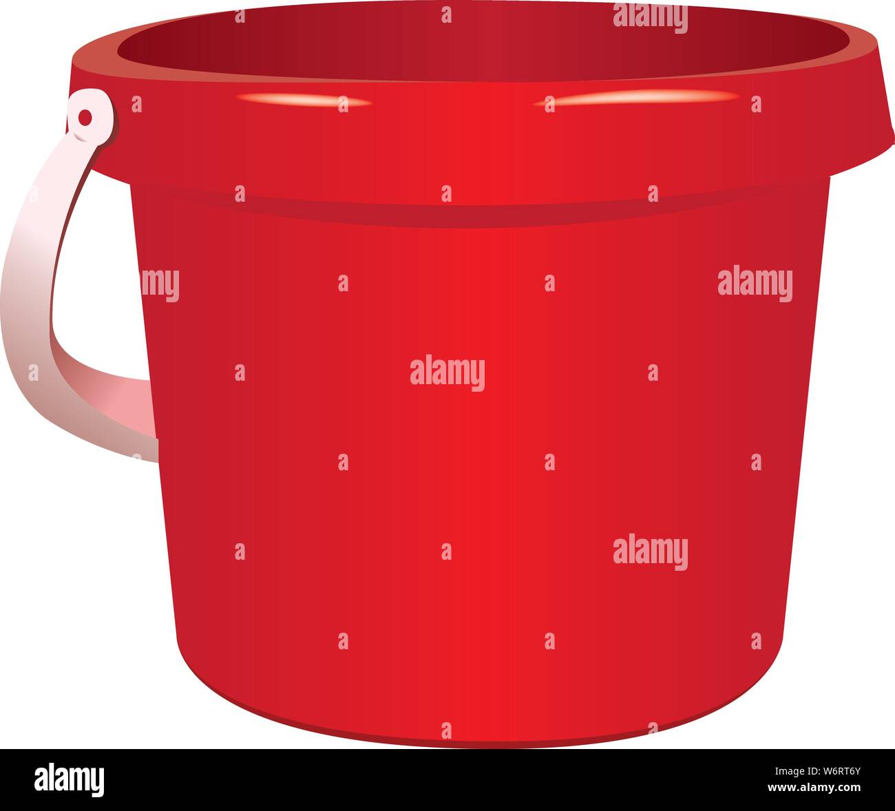 Red plastic sand bucket for children. Vector illustration Stock Vector ...