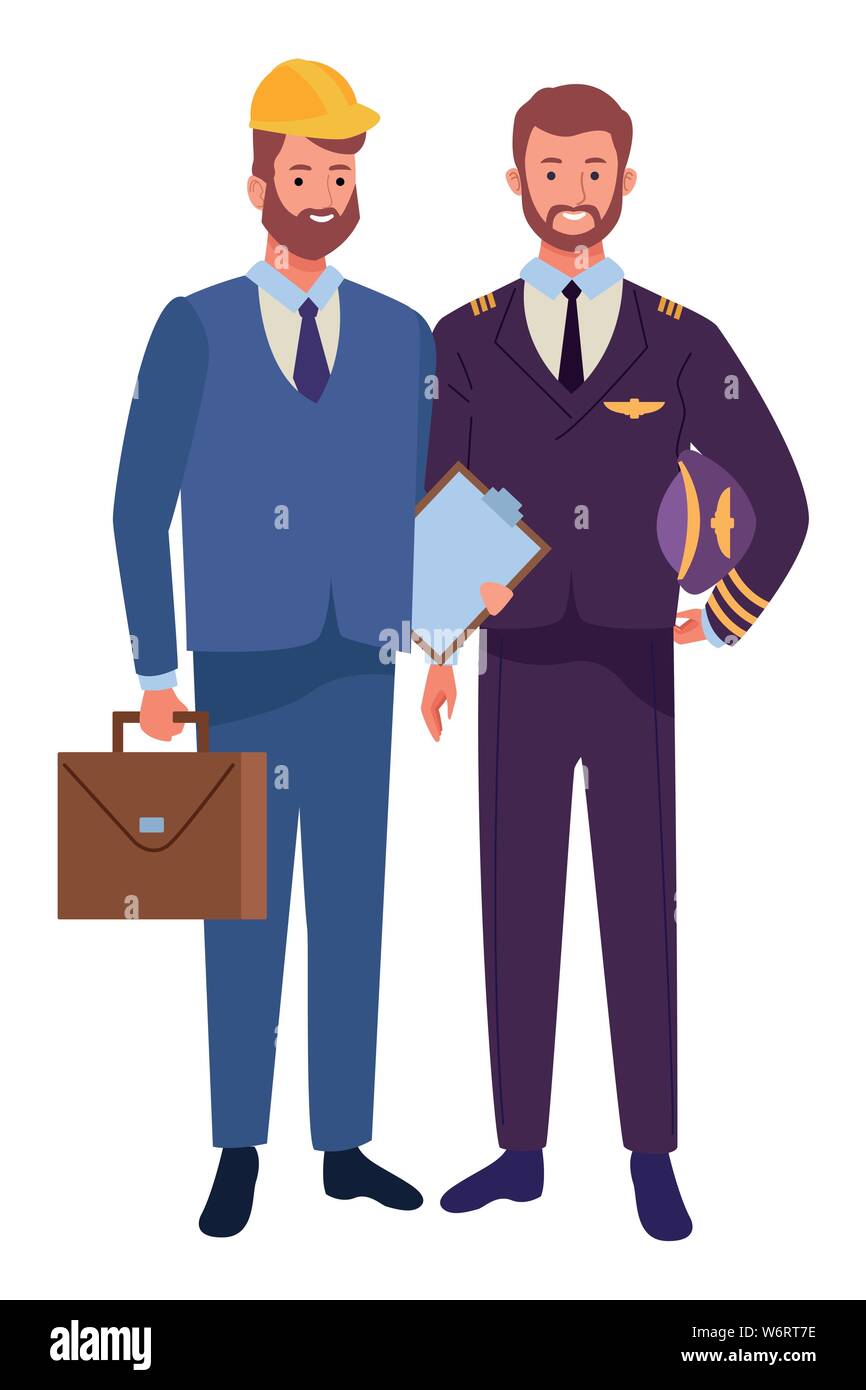 Professionals workers couple smiling cartoons Stock Vector Image & Art ...