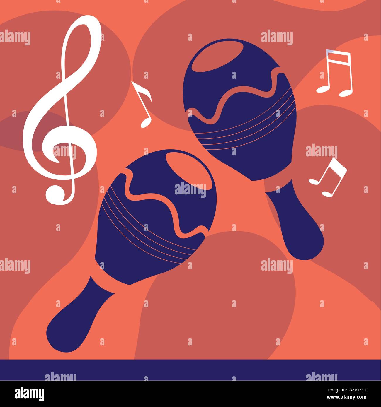 maracas musical on note background vector illustration Stock Vector ...