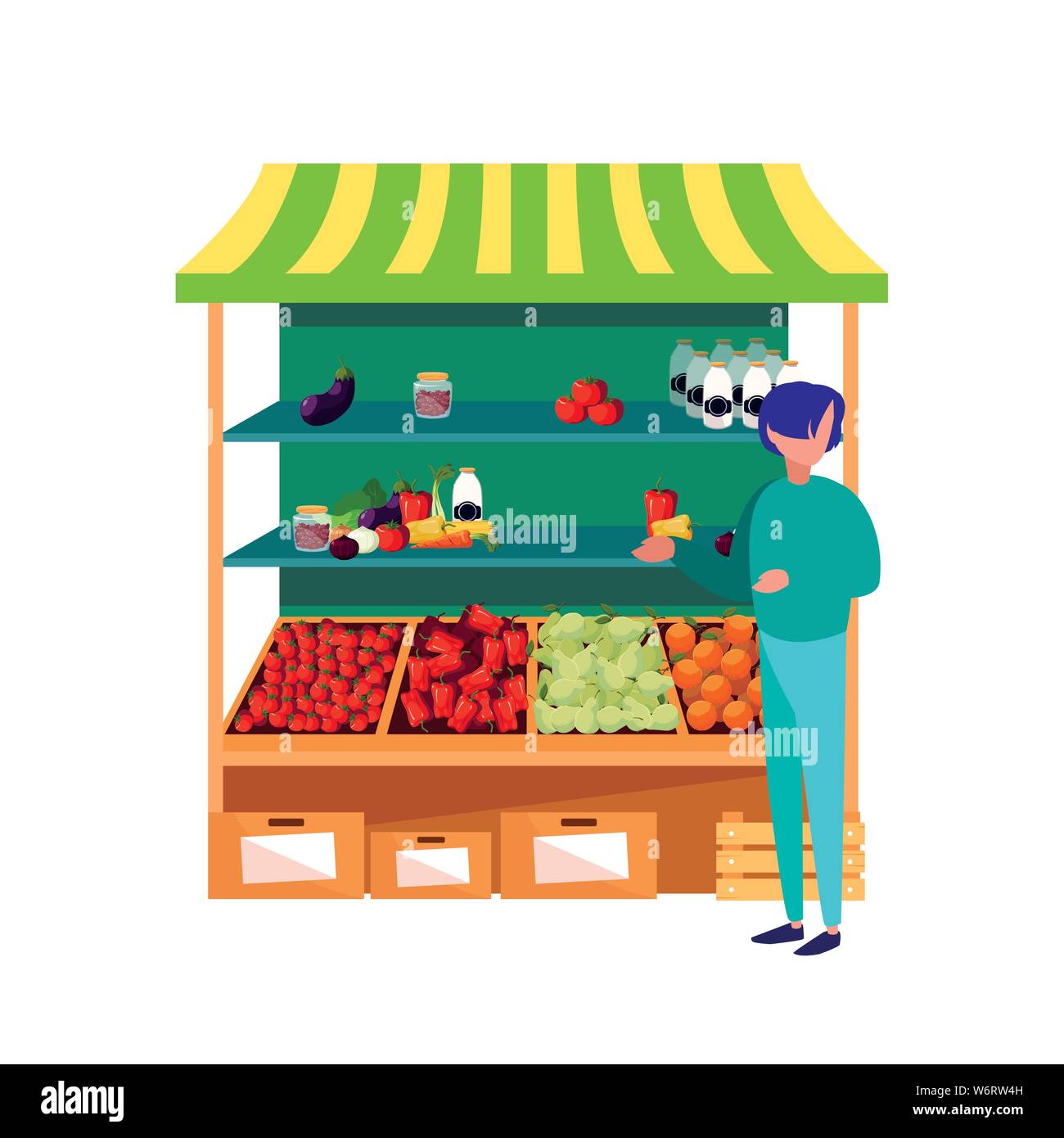 Display fruit stand at the market Cut Out Stock Images & Pictures - Alamy