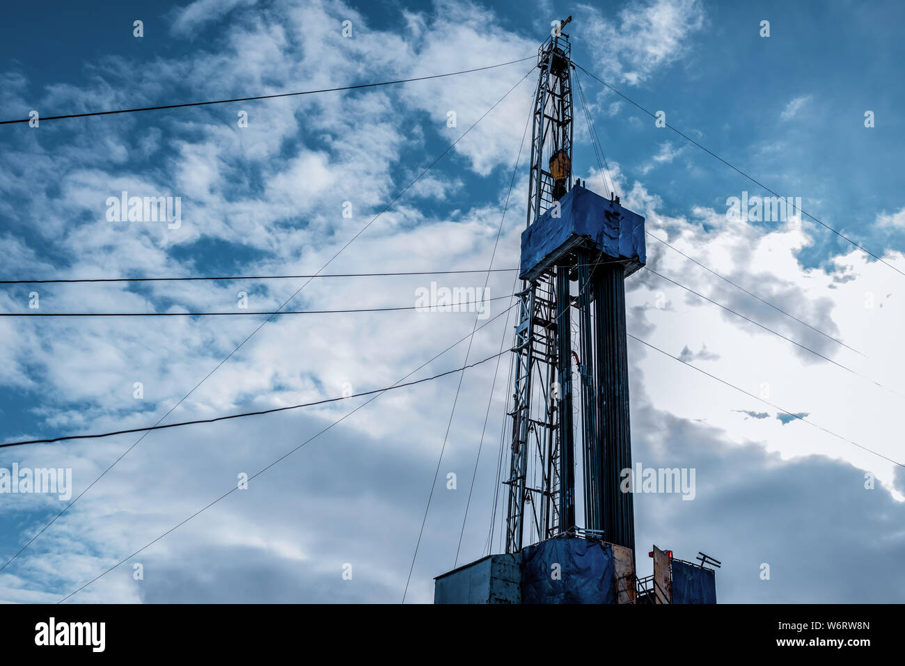 Drilling rig in oil field for drilled into subsurface in order to ...