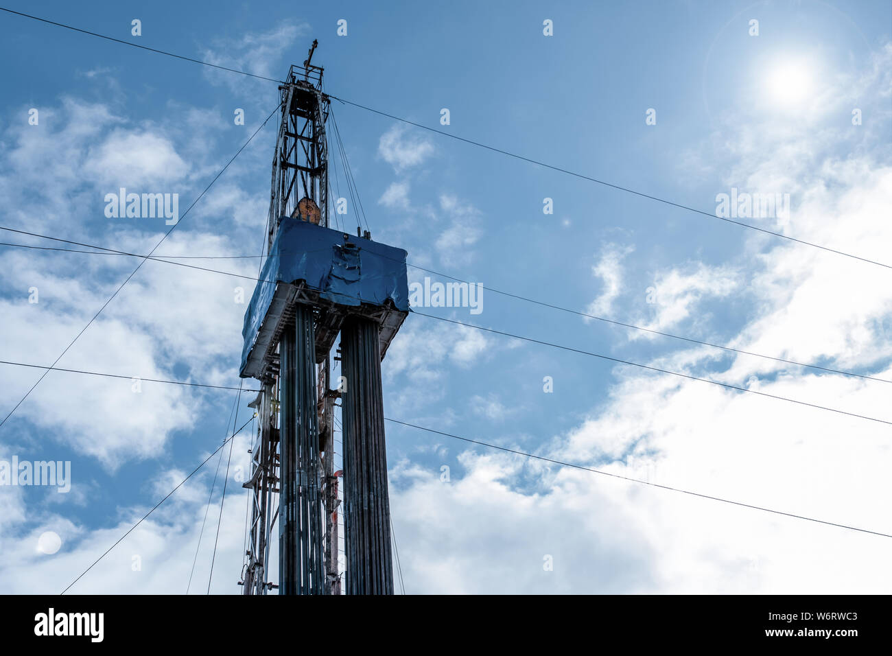 Drilling rig in oil field for drilled into subsurface in order to ...
