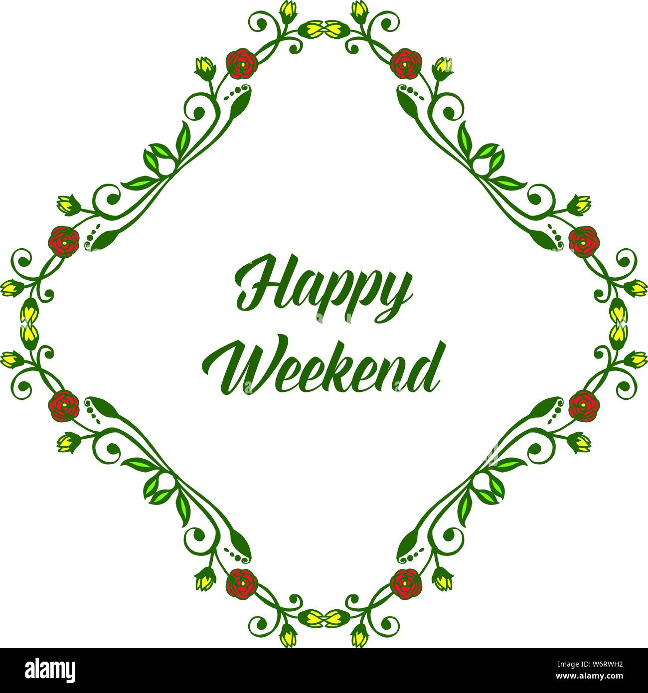 Invitation card and greeting card, happy weekend, with various style of ...