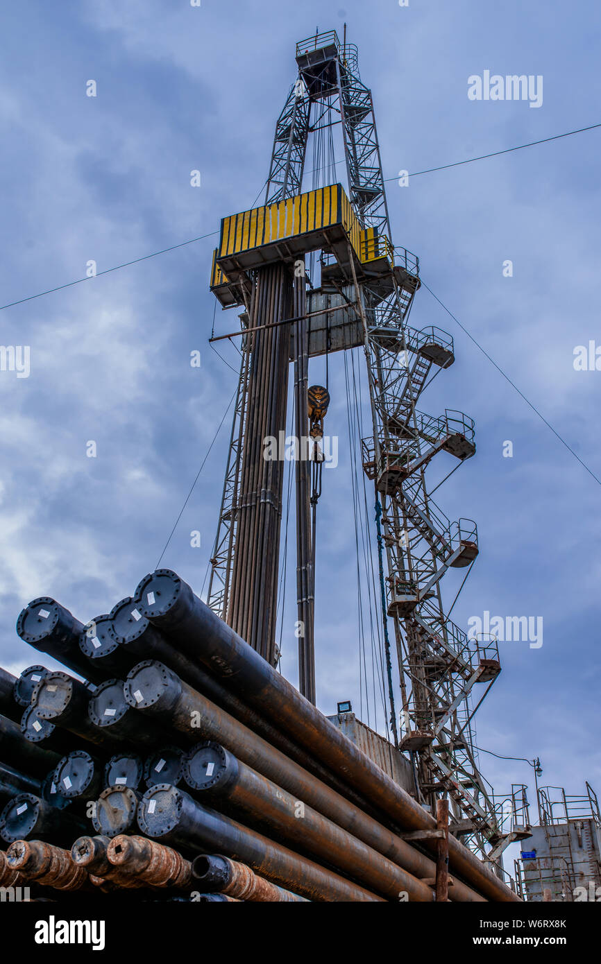 Drilling rig in oil field for drilled into subsurface in order to ...