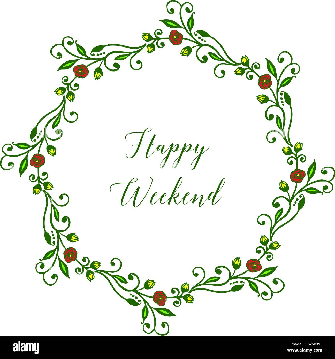 Invitation card and greeting card, happy weekend, with various style of ...