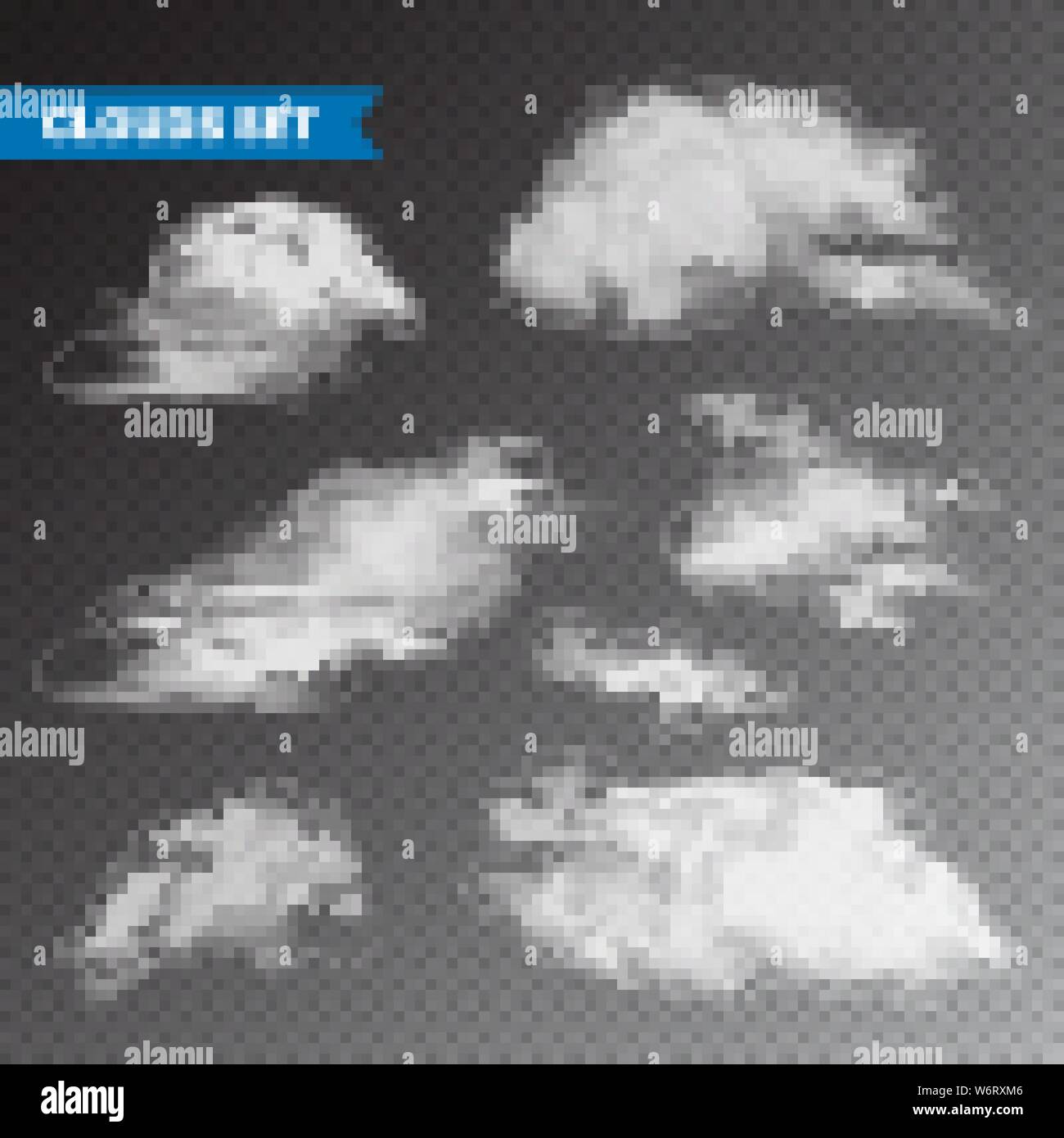 Realistic Clouds Set. Isolated Cloud on Transparent Background. Sky ...