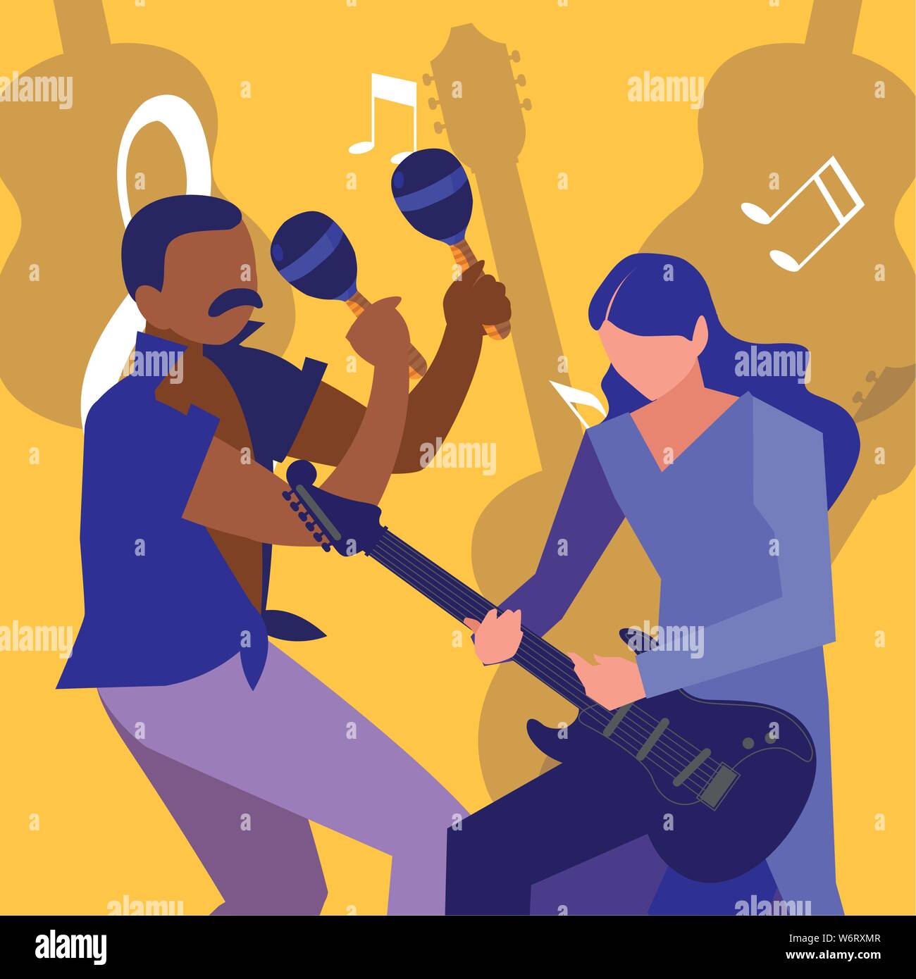 Two boy musicians Stock Vector Images - Alamy