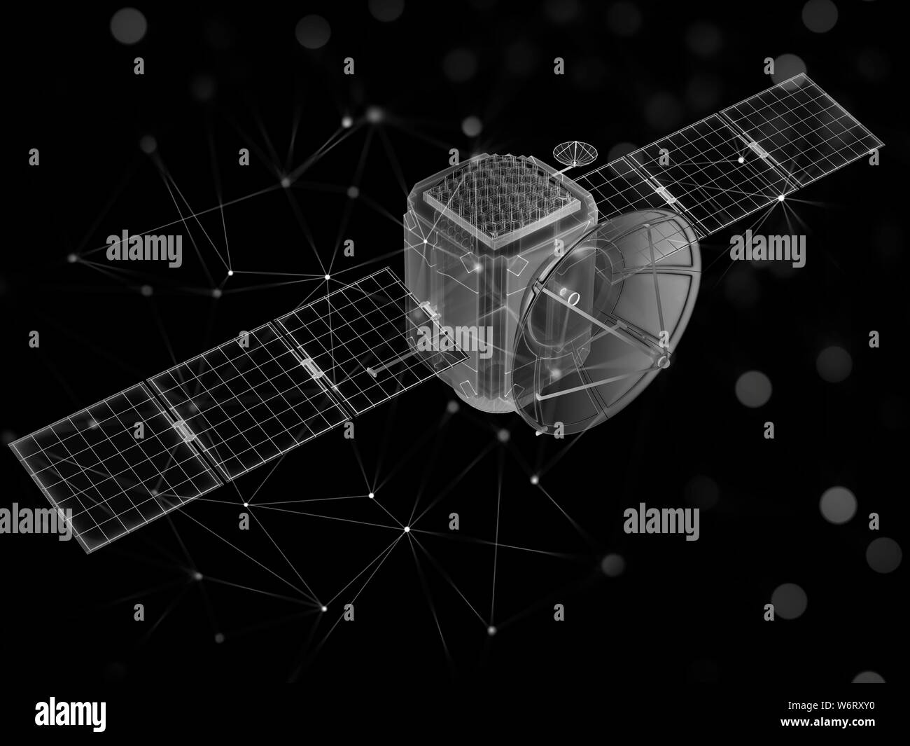 Satellite network, conceptual illustration Stock Photo - Alamy
