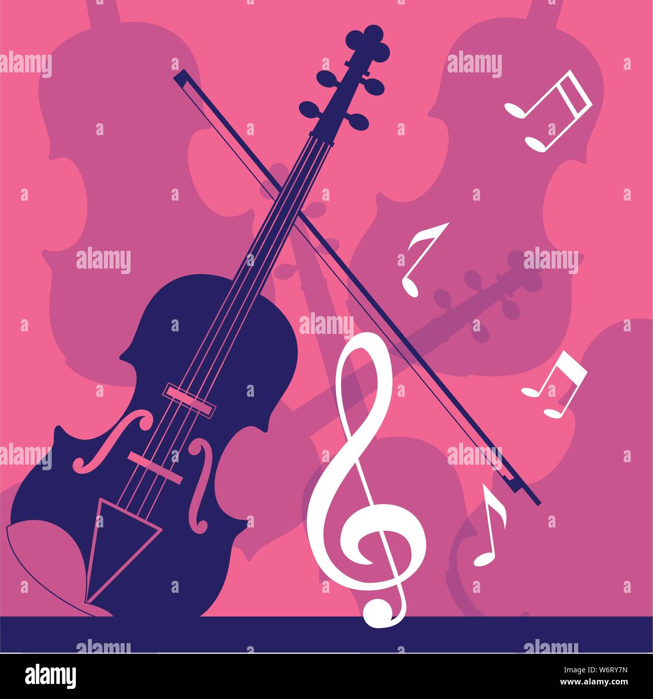 violin musical on note background vector illustration Stock Vector ...