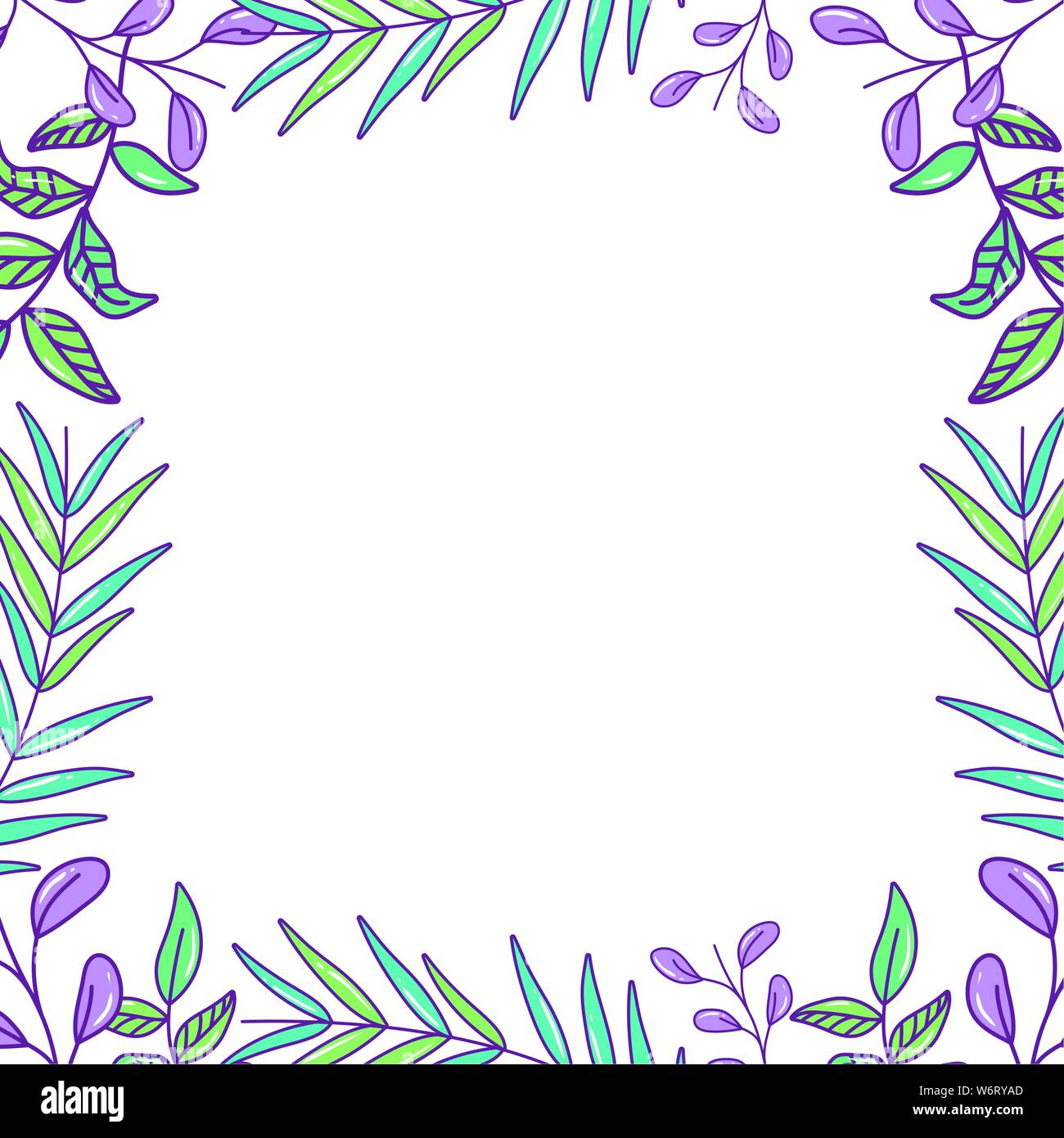 Leaves frame design, Plant floral garden nature decoration ornament and ...