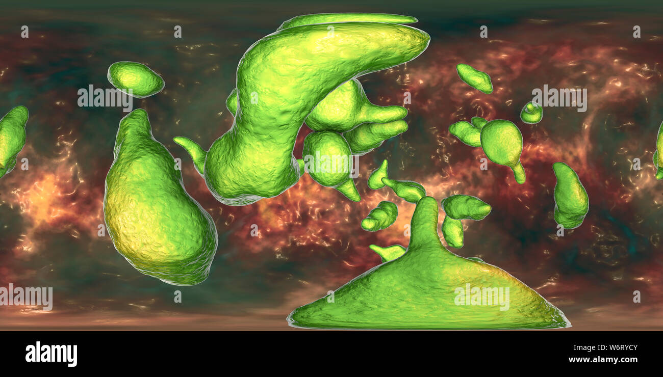 Mycoplasma genitalium bacteria, 360 degree panorama view, illustration ...