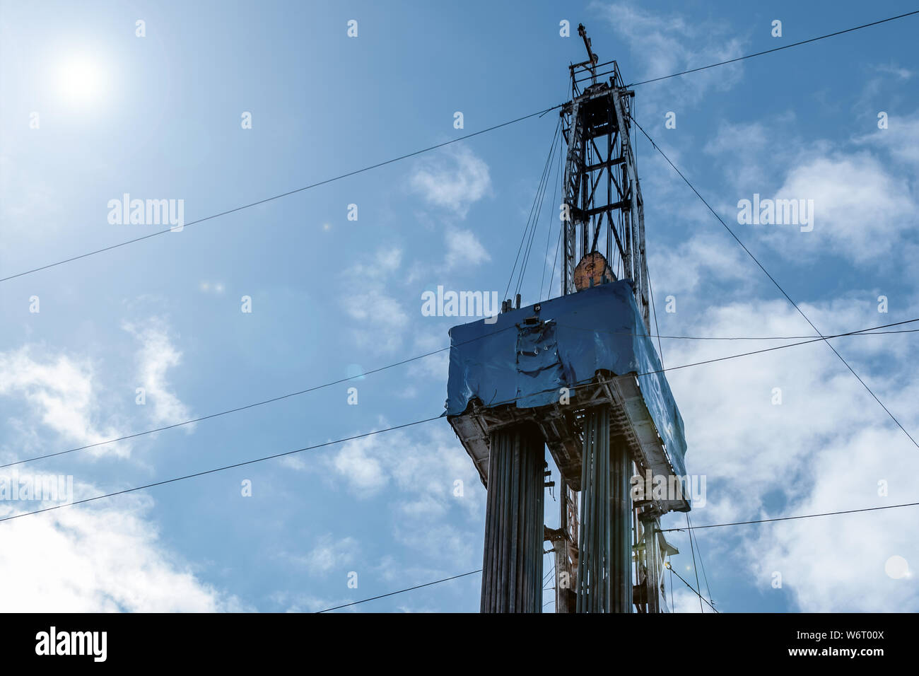 Drilling rig in oil field for drilled into subsurface in order to ...