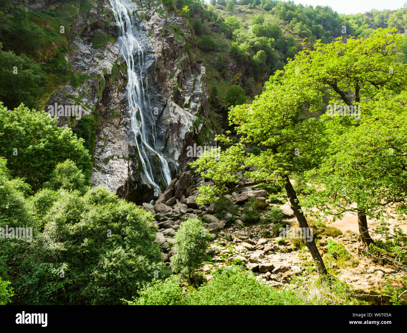 Majestic water cascade of Powerscourt Waterfall, the highest waterfall ...