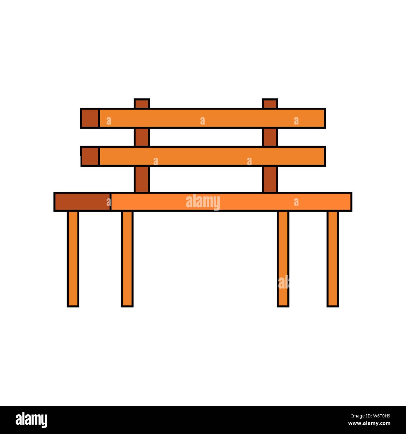 wooden park chair classic icon Stock Vector Image & Art - Alamy