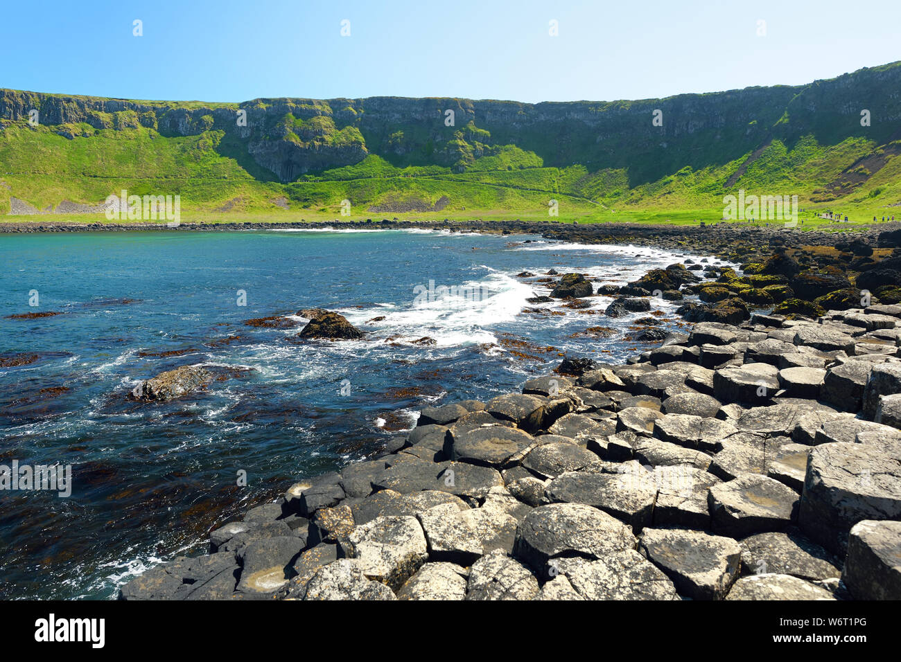Giants Causeway, an area of hexagonal basalt stones, created by ancient ...