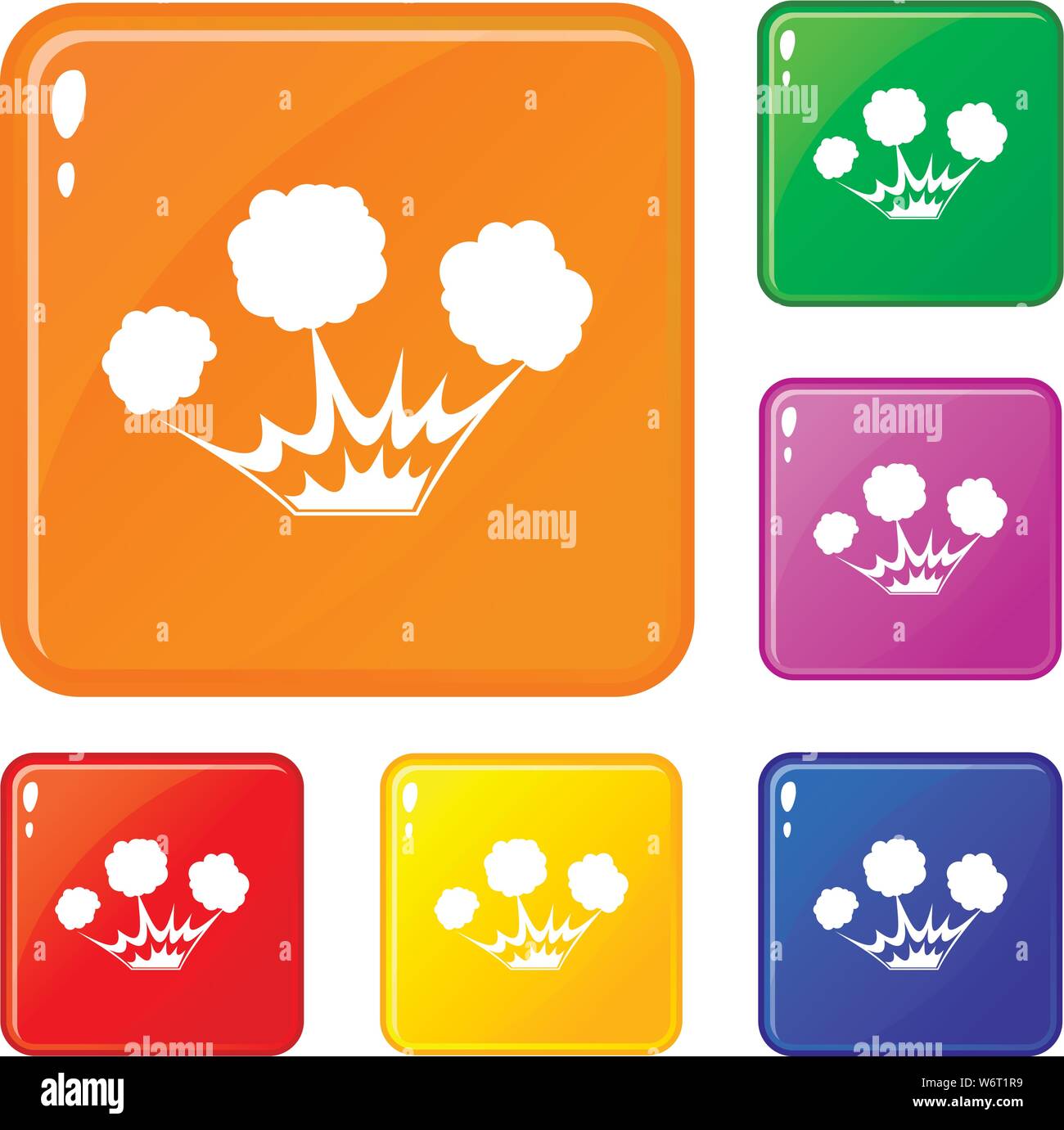 Explosion icons set vector color Stock Vector Image & Art - Alamy