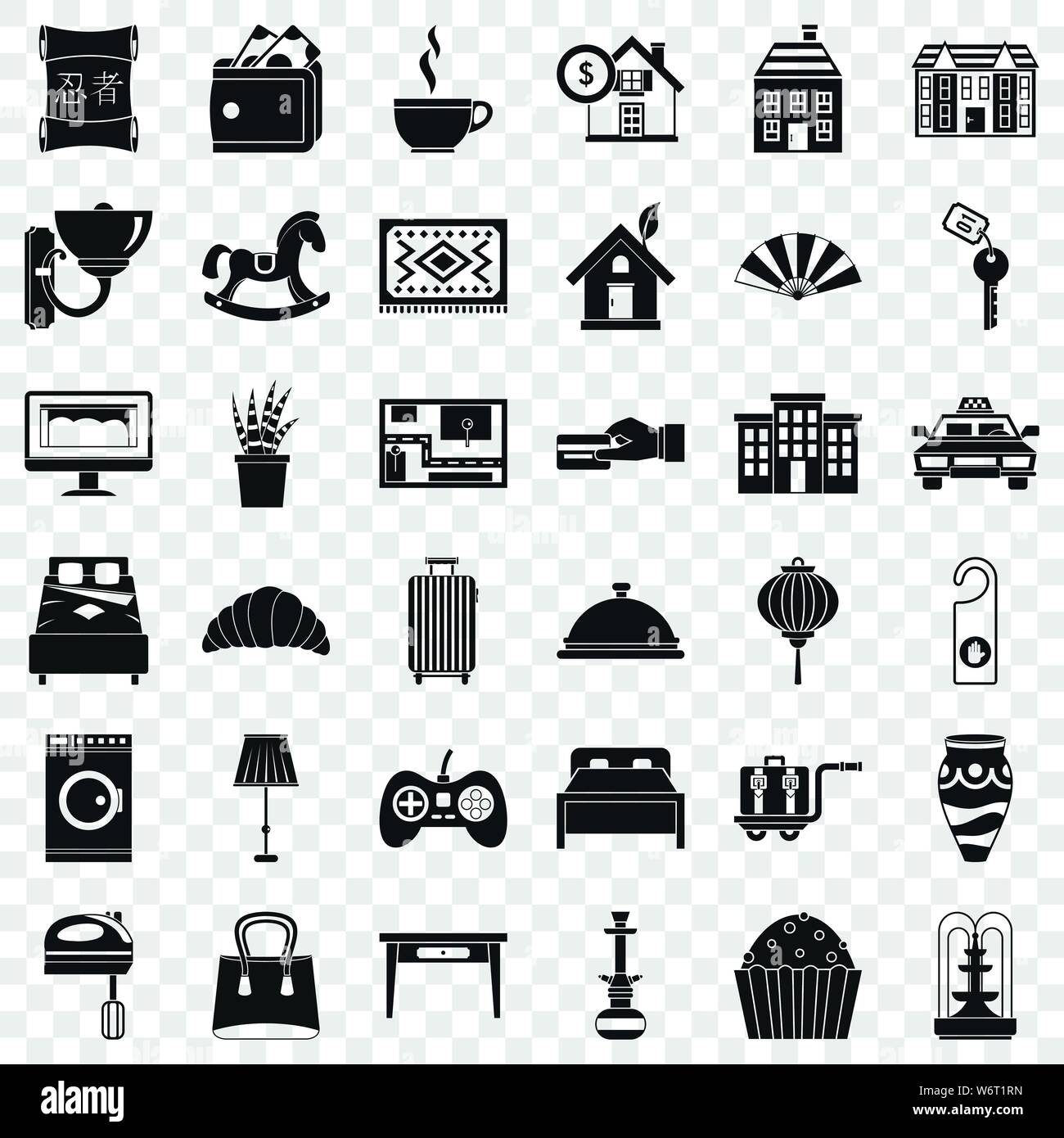 Hotel room icons set, simple style Stock Vector Image & Art - Alamy