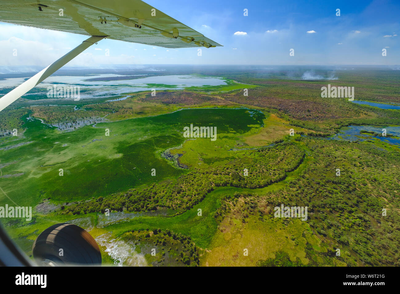 vibrant green landscape - plane view Stock Photo - Alamy