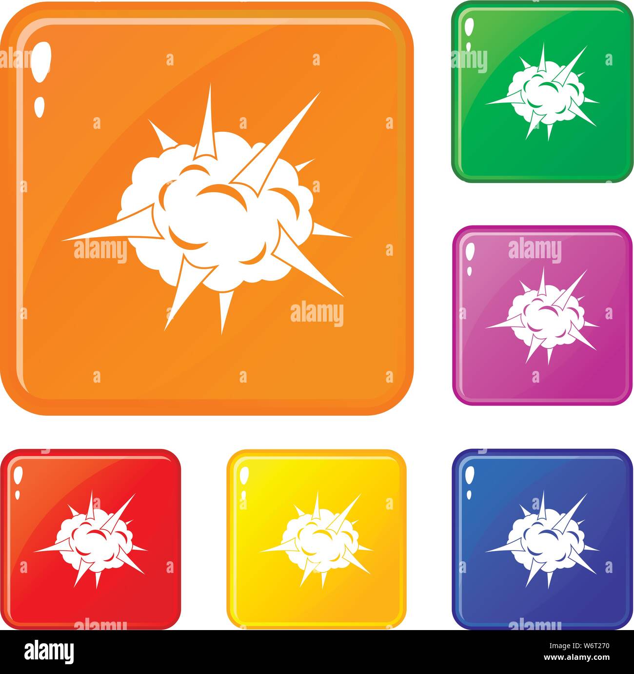 Power explosion icons set vector color Stock Vector Image & Art - Alamy