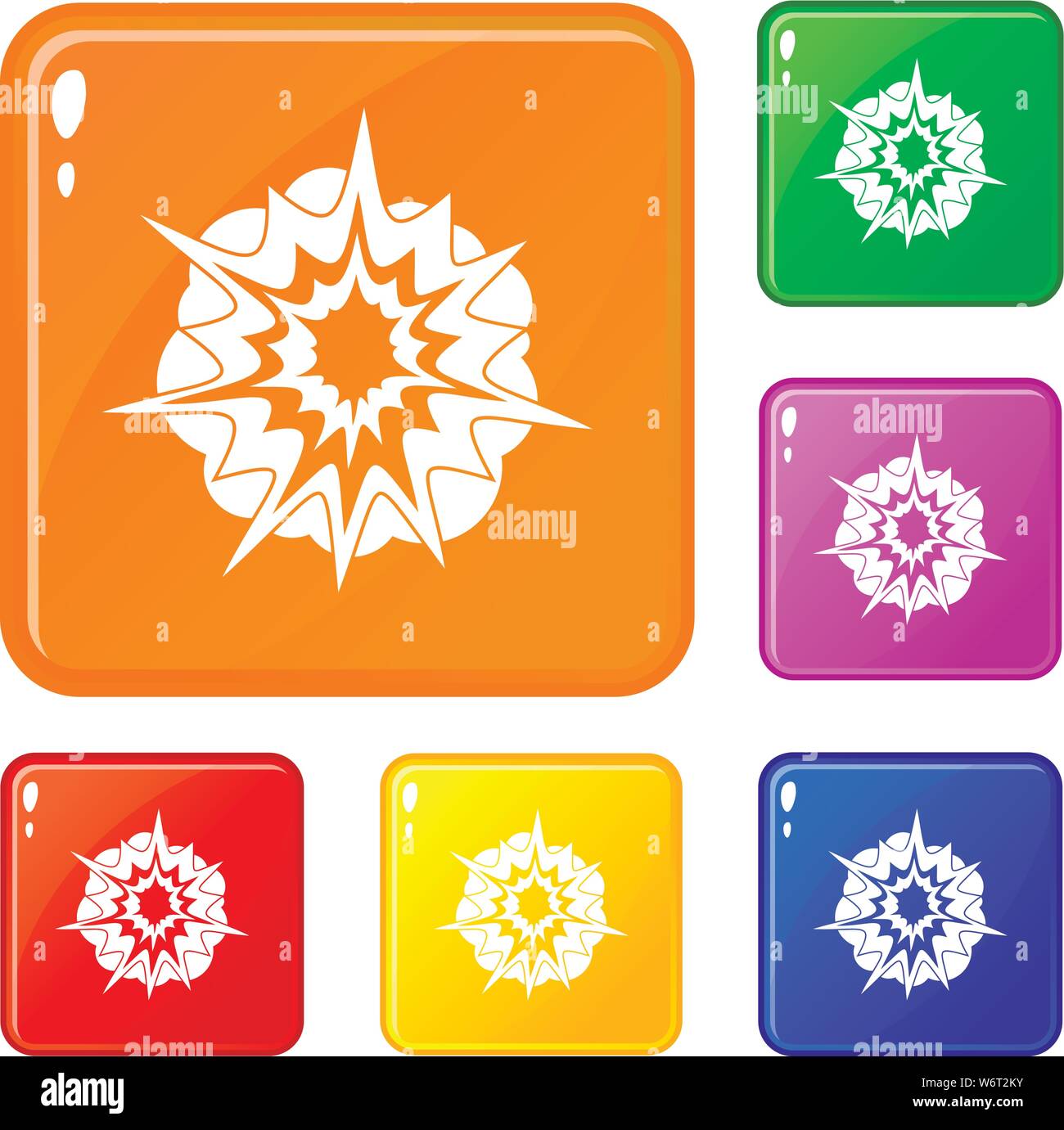 Fire explosion icons set vector color Stock Vector Image & Art - Alamy
