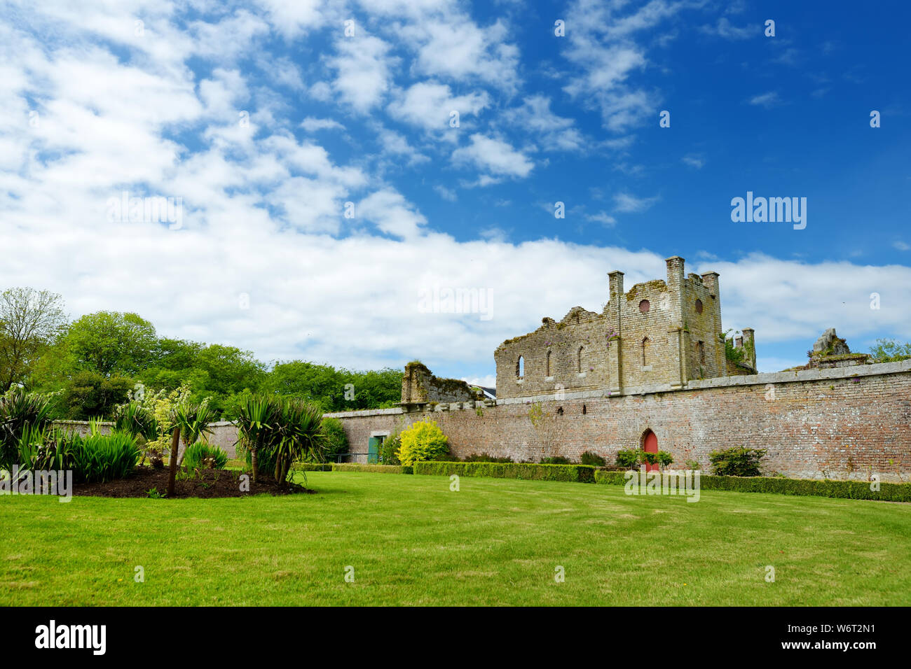 The towers and turrets of Ducketts Grove, a ruined 19th-century great ...