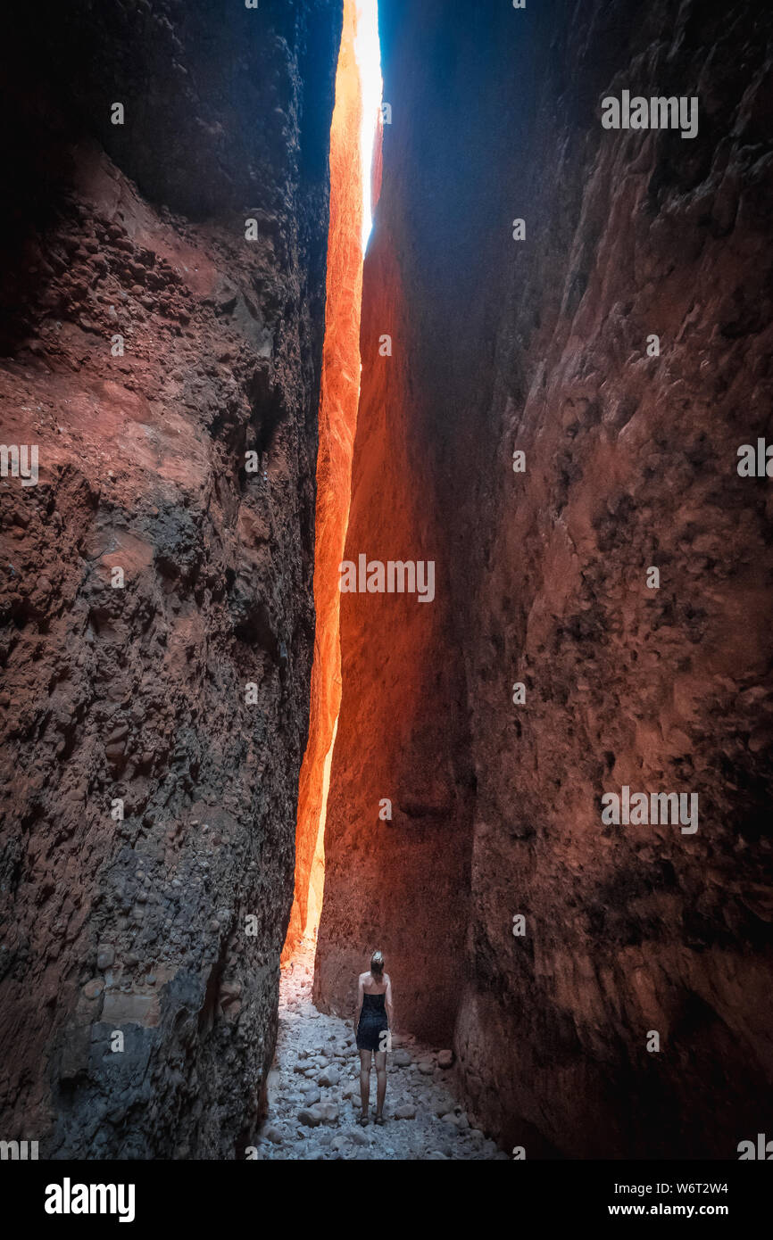 light beam between rocks at Echidna Chasm Stock Photo - Alamy