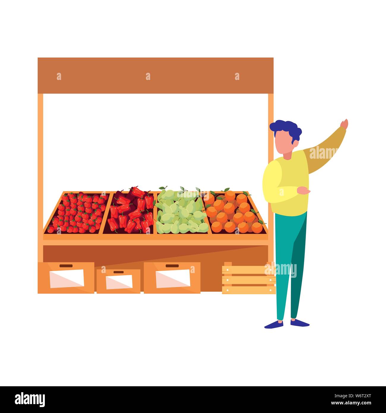 man customer standing market exterior vector illustration Stock Vector ...
