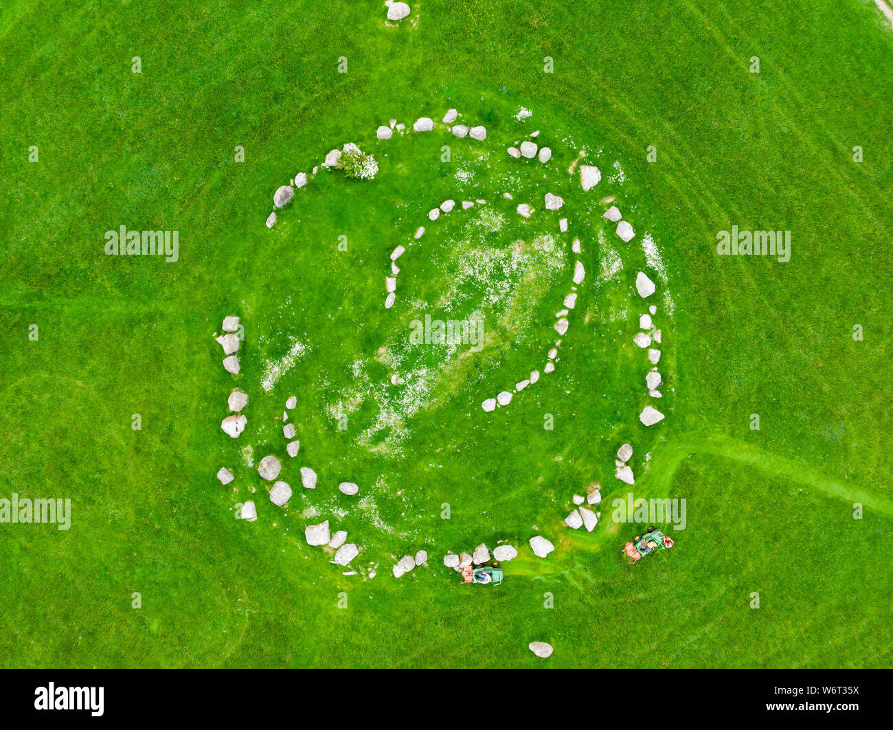 Ballynoe stone circle, a prehistoric Bronze Age burial mound surrounded ...