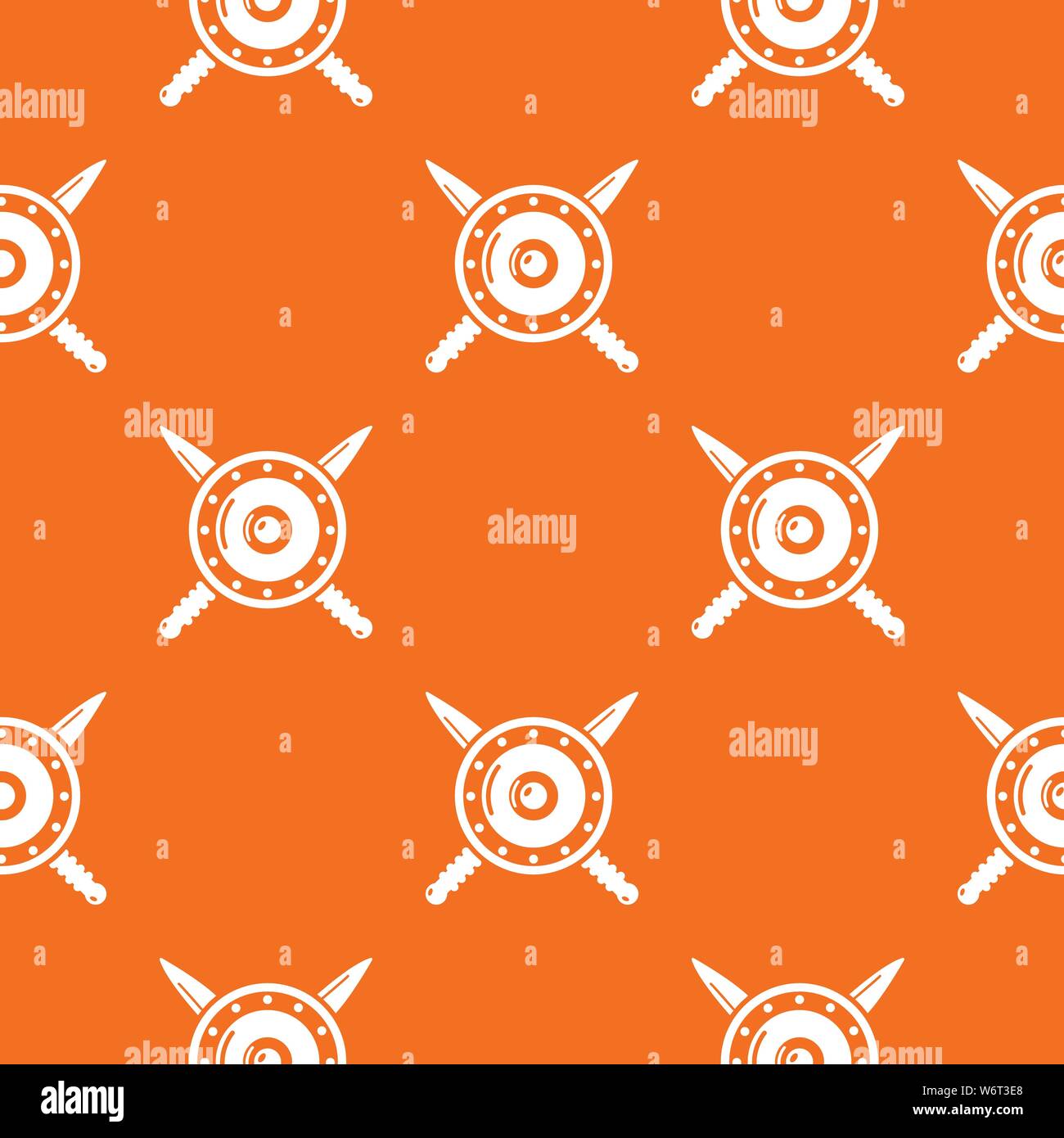 Medieval shield and swords pattern vector orange Stock Vector Image ...