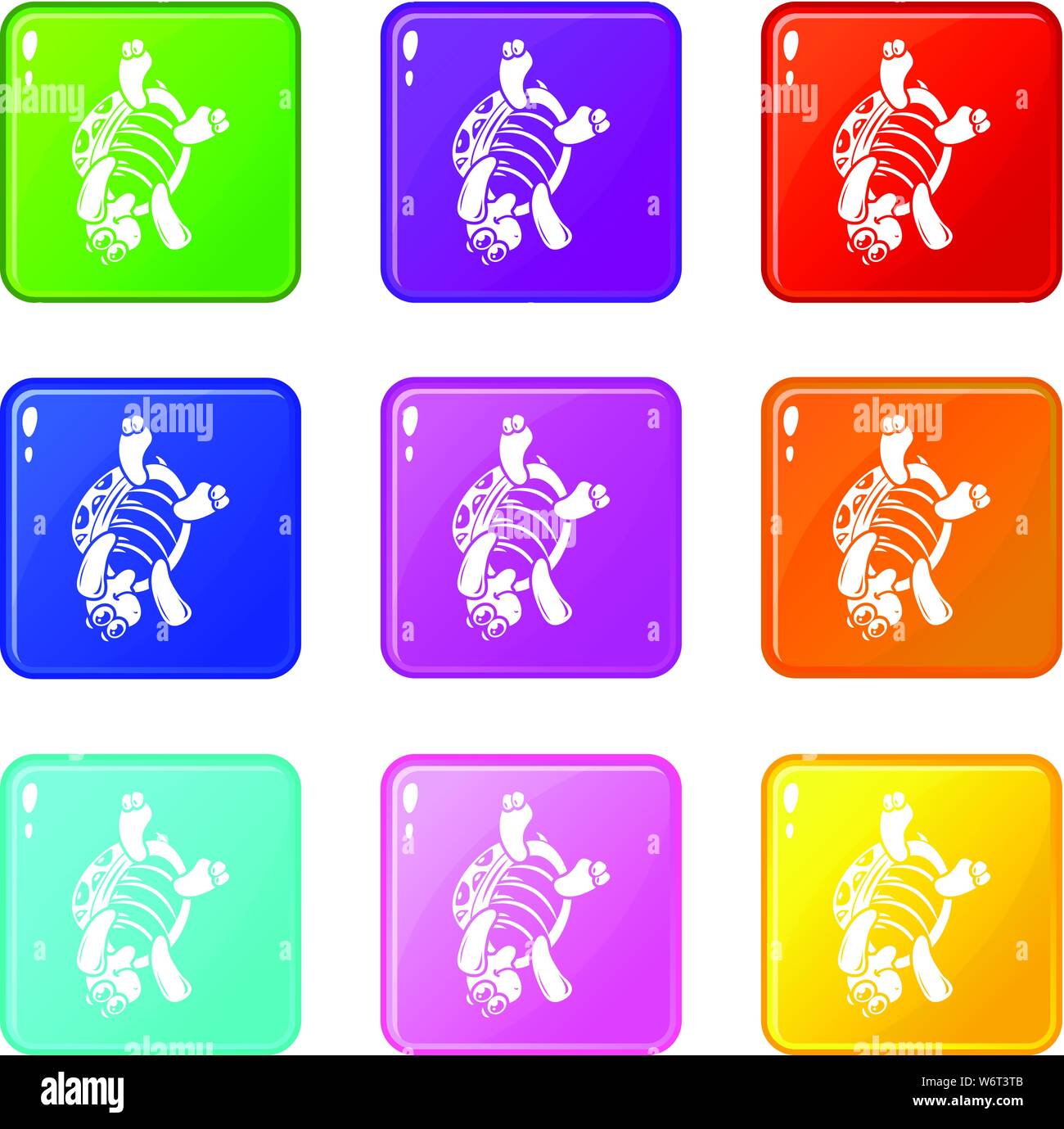 Turtle on head icons set 9 color collection Stock Vector Image & Art ...