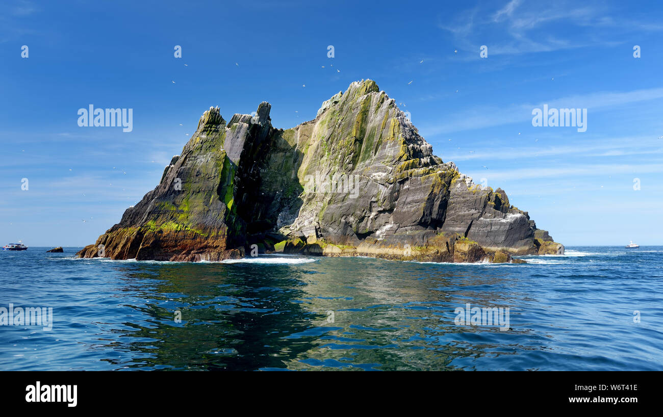 Little Skellig Island, home to many various seabirds and the second ...