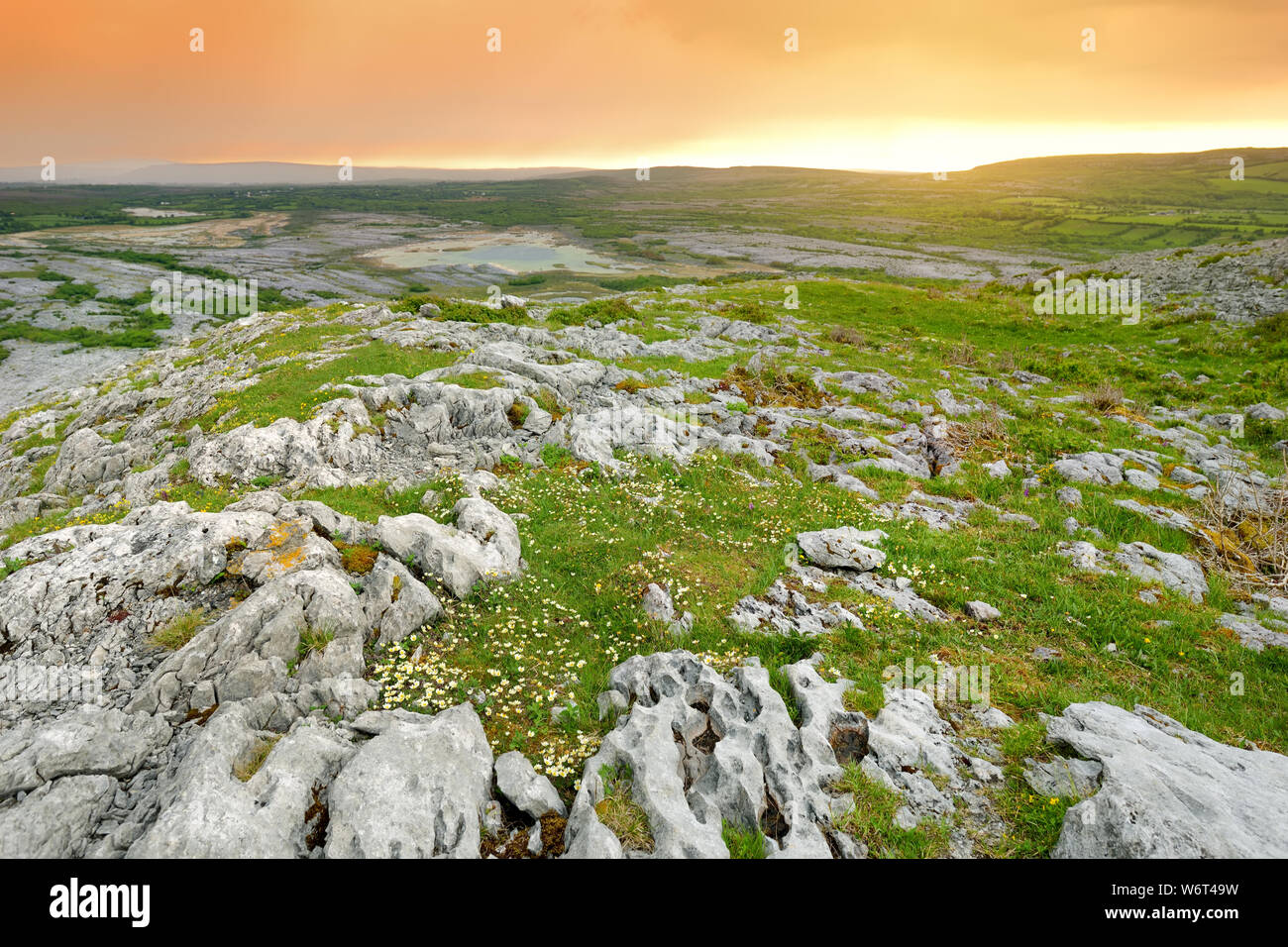 Spectacular landscape of the Burren region of County Clare, Ireland ...
