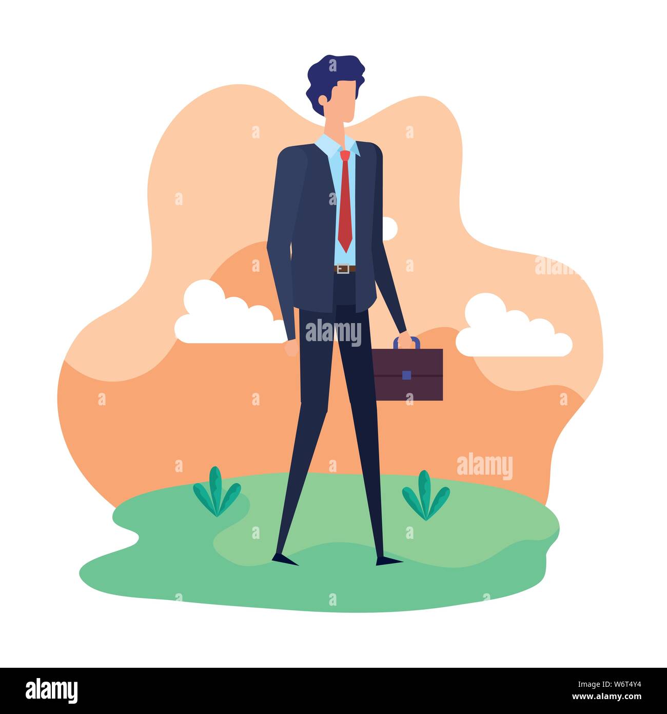 elegant businessman worker in the camp Stock Vector Image & Art - Alamy