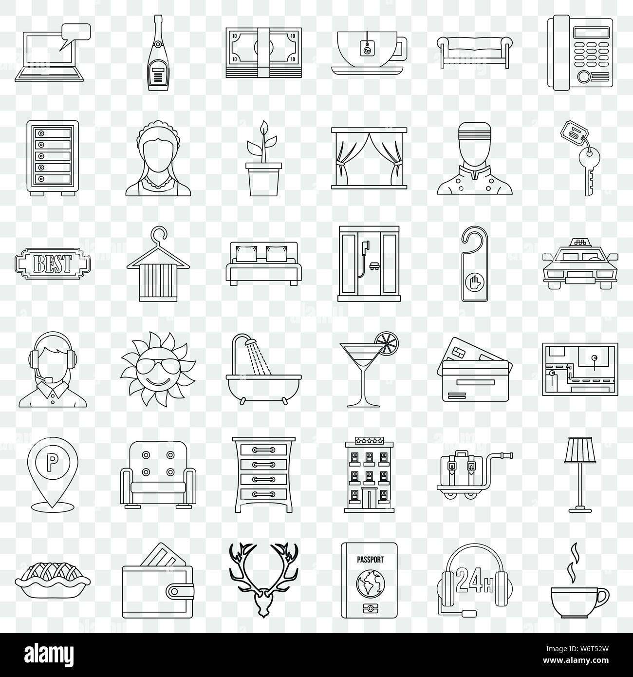 Apartment icons set, outline style Stock Vector Image & Art - Alamy
