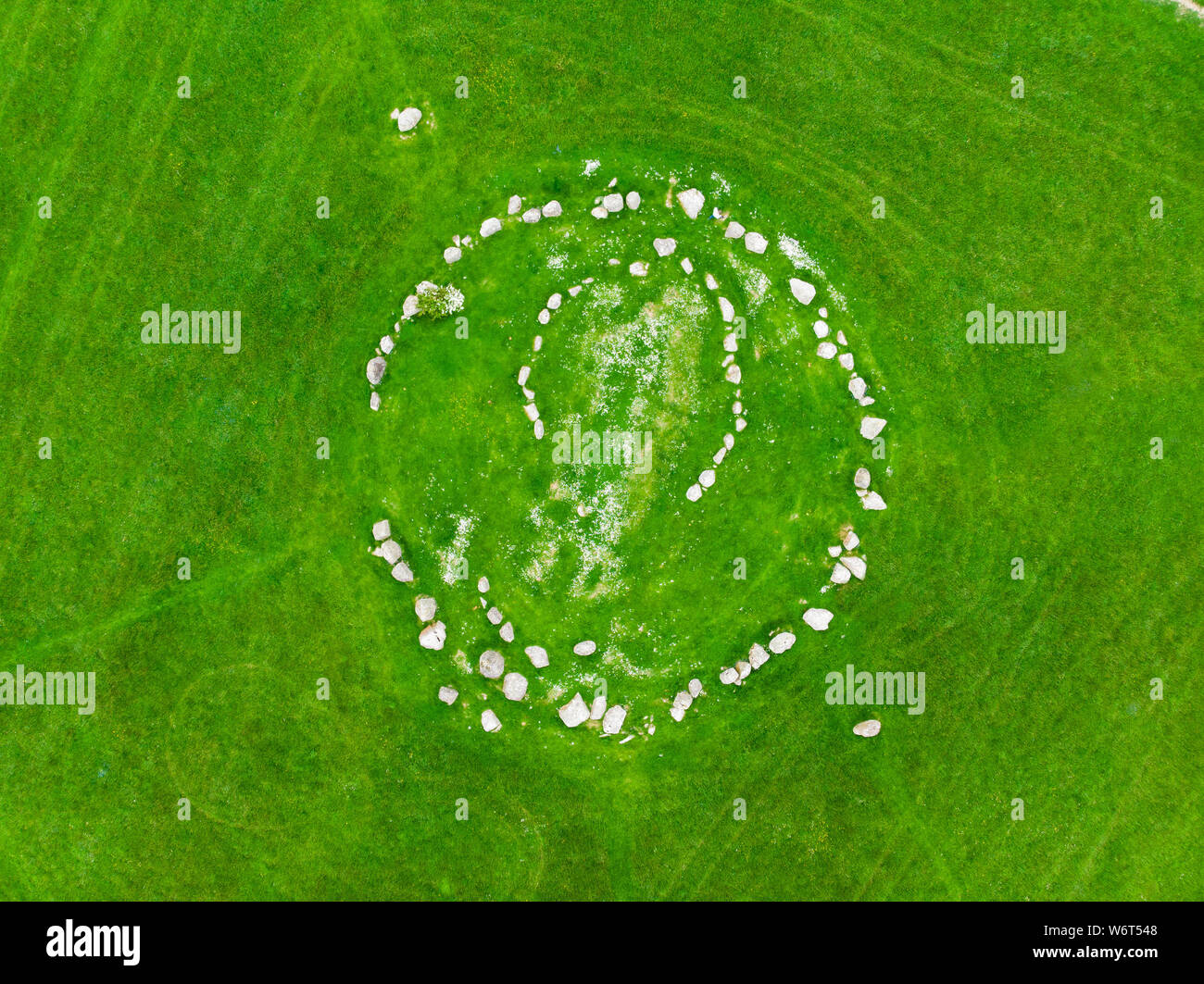 Ballynoe stone circle, a prehistoric Bronze Age burial mound surrounded ...