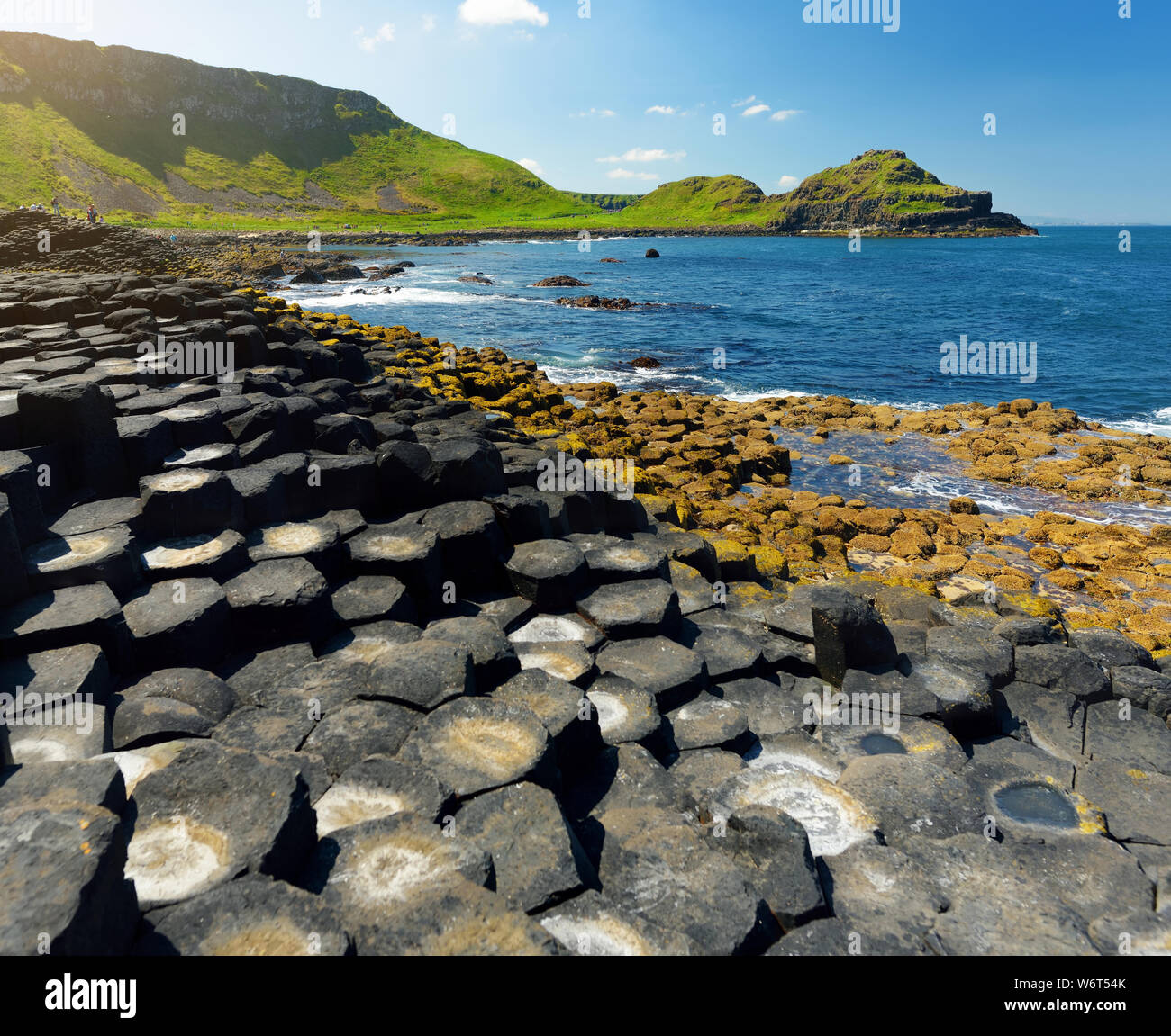Giants Causeway, an area of hexagonal basalt stones, created by ancient ...