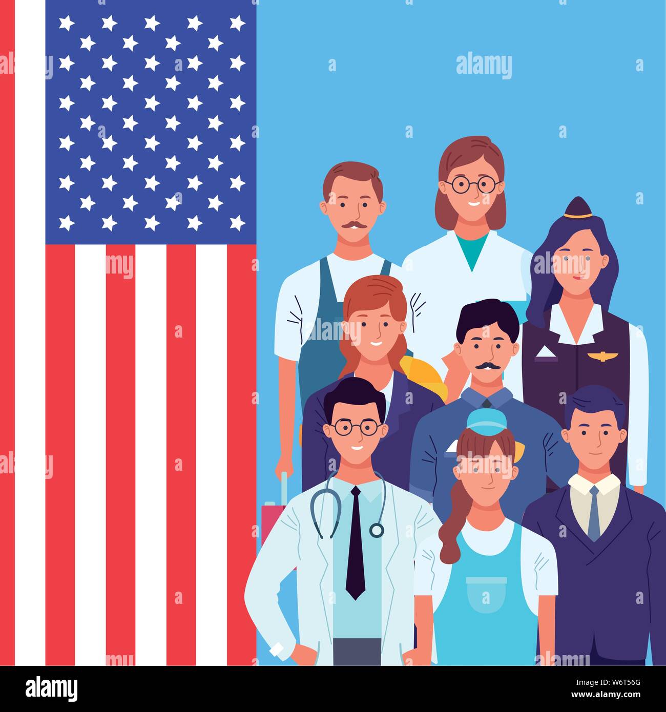 Professional workers labor day cartoons Stock Vector Image & Art - Alamy