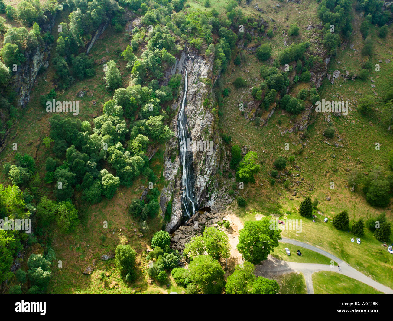 Majestic water cascade of Powerscourt Waterfall, the highest waterfall ...