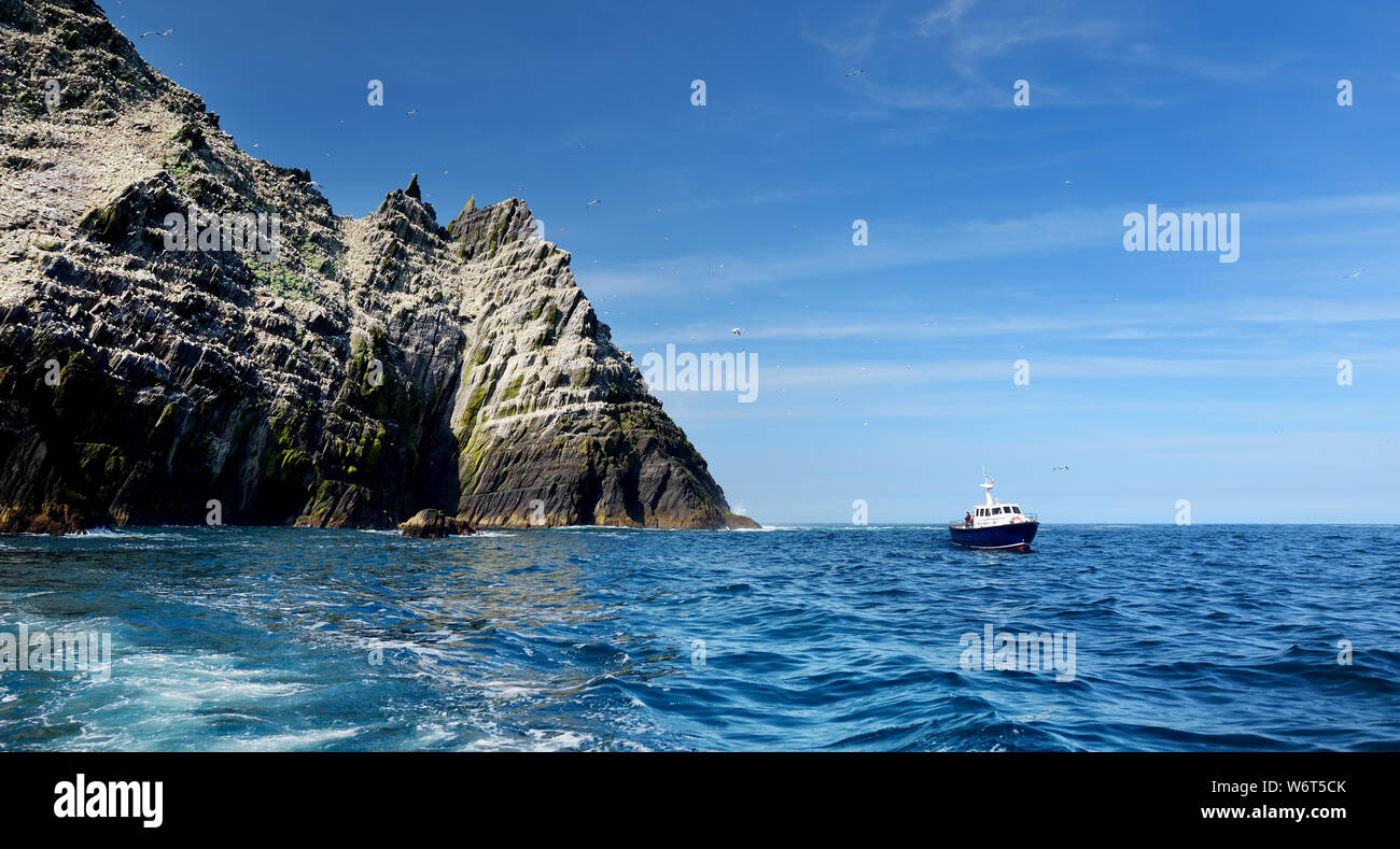 Little Skellig Island, home to many various seabirds and the second ...