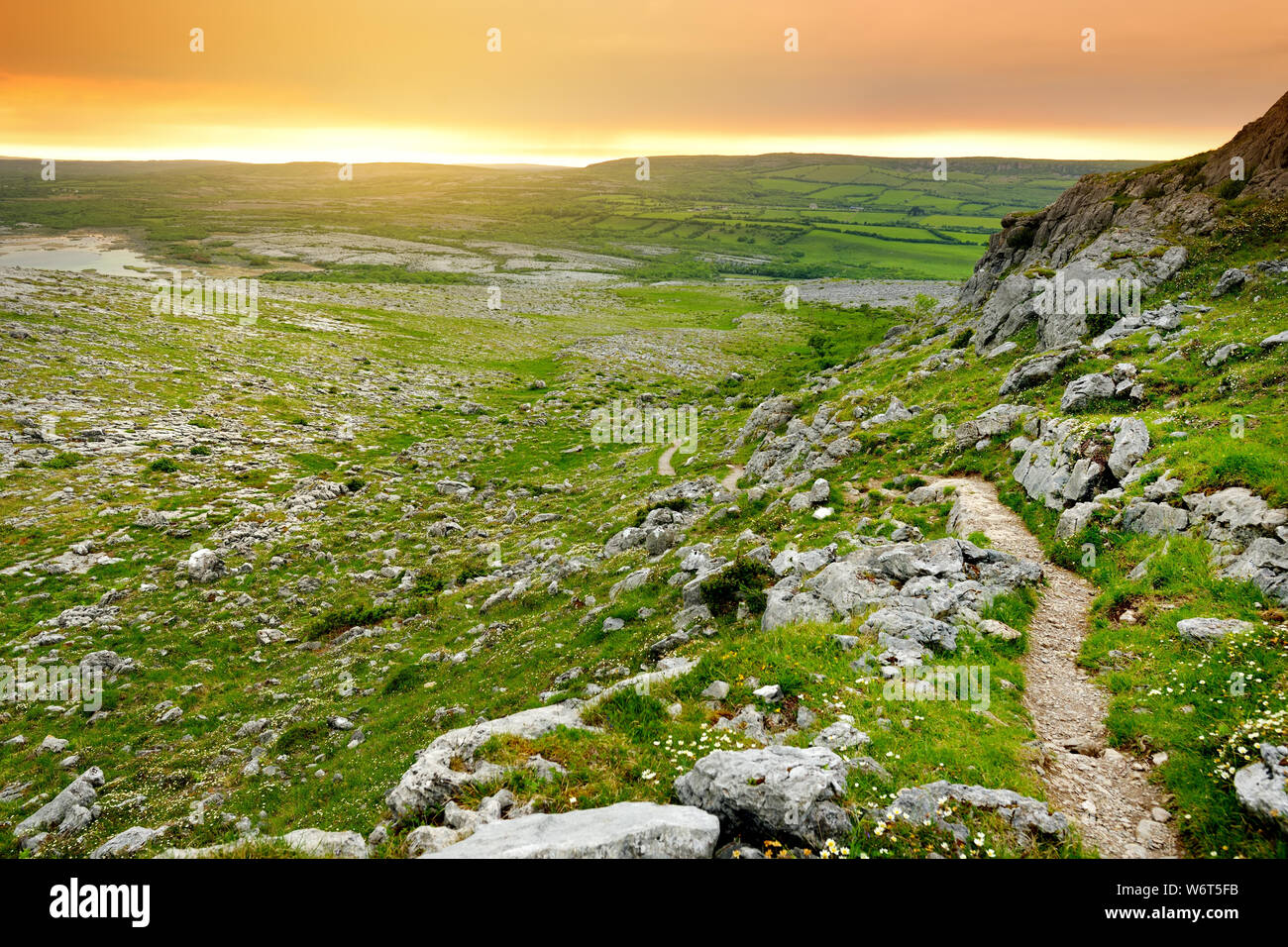 Spectacular landscape of the Burren region of County Clare, Ireland ...